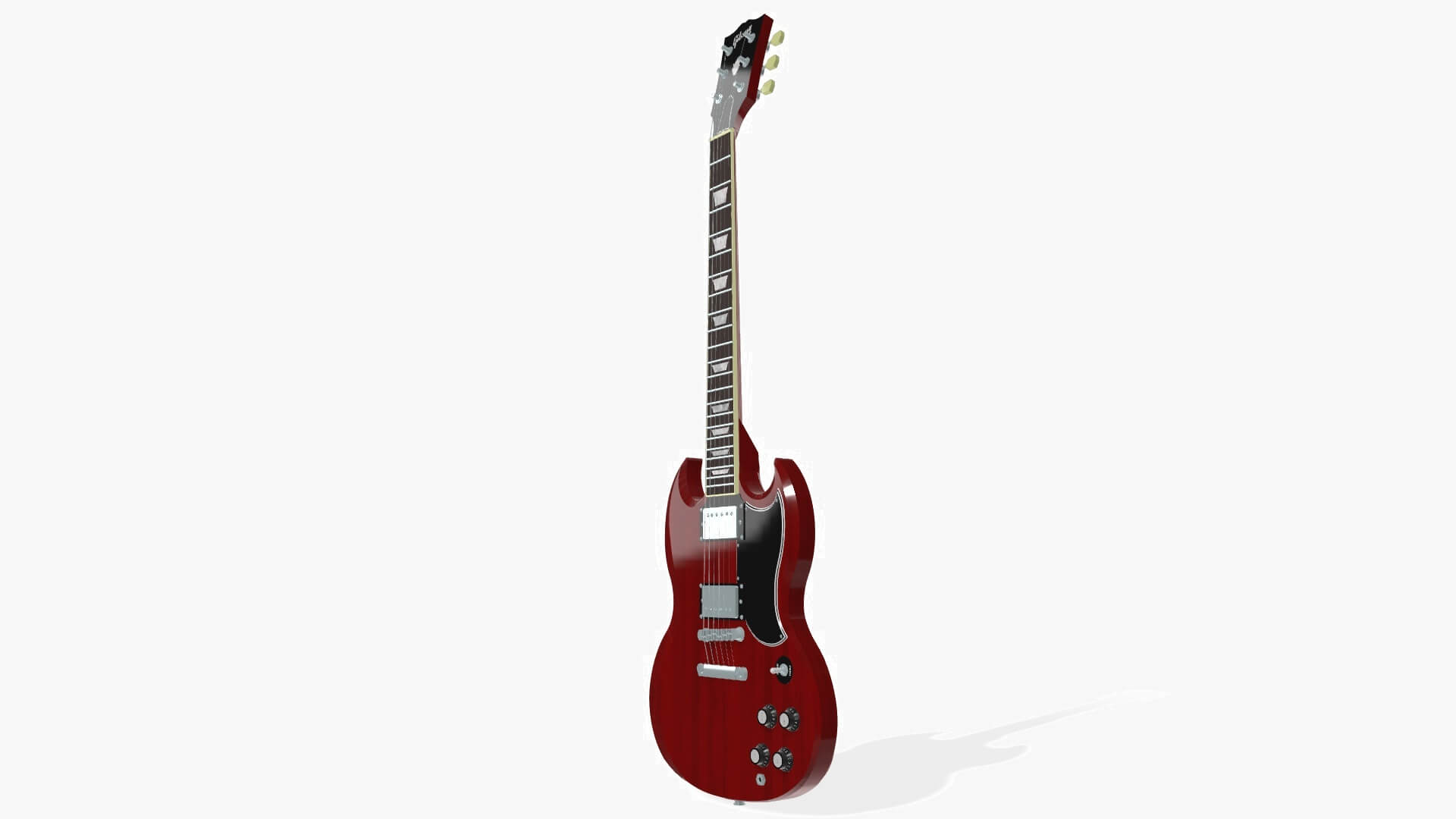 Gibson SG Guitar - Red Wood Finish 3D Model by SpiritSwitchboard