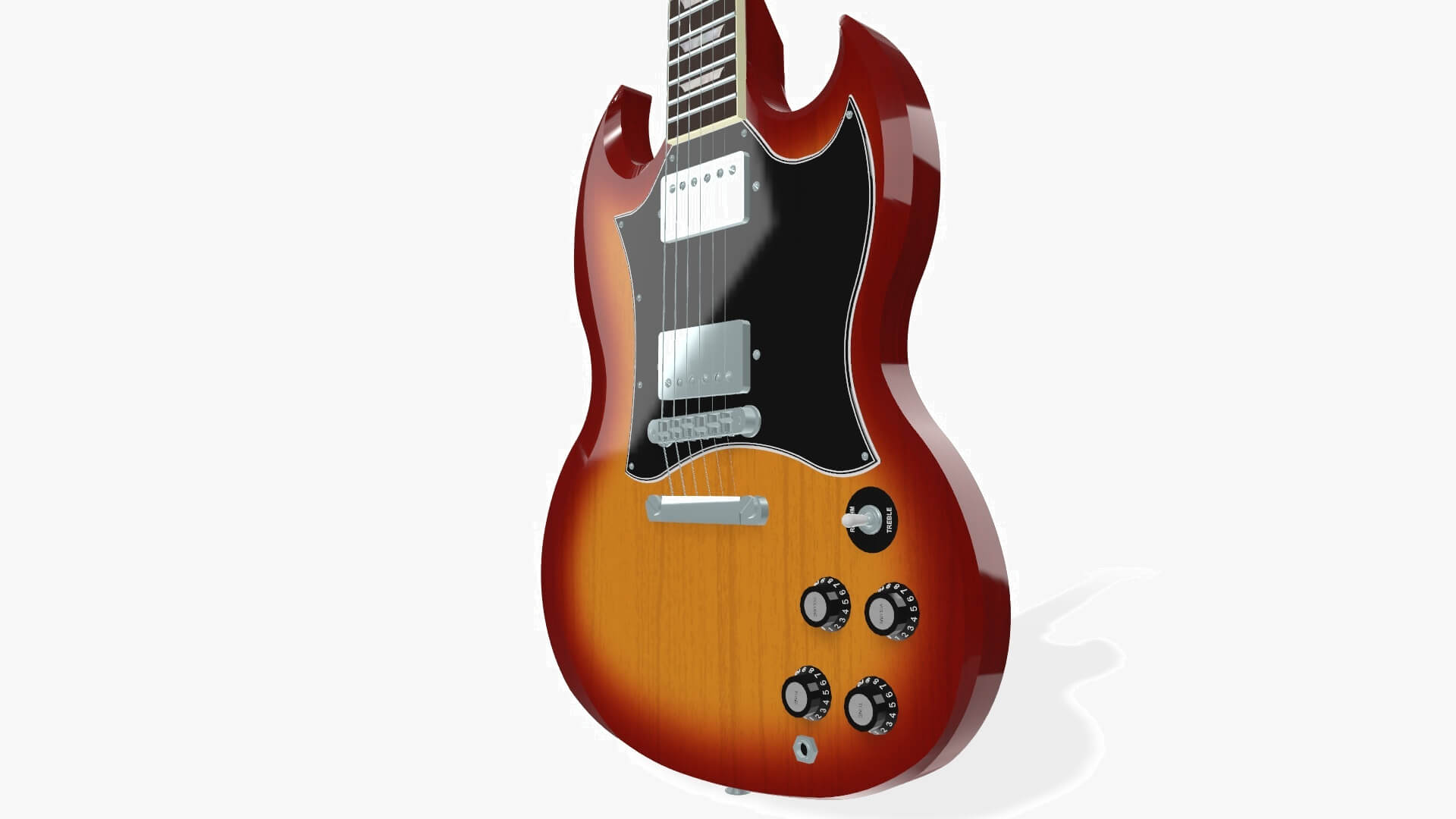 Gibson SG Guitar - Sunburst Finish 3D Model by SpiritSwitchboard