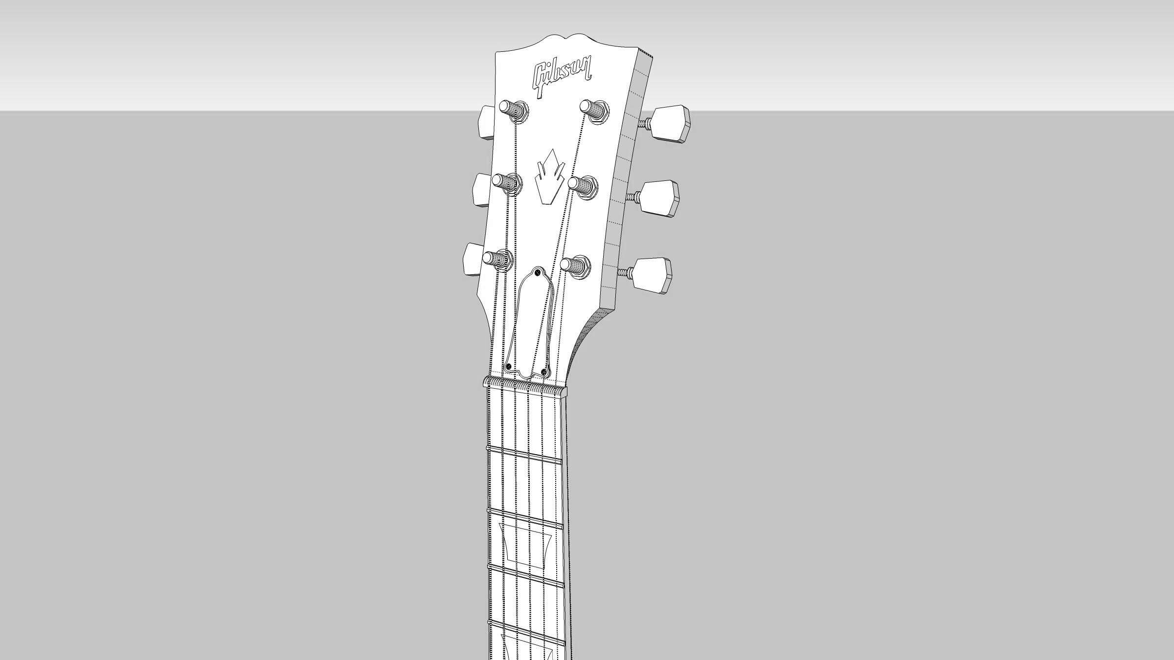 Gibson SG Guitar - Sunburst Finish 3D Model by SpiritSwitchboard