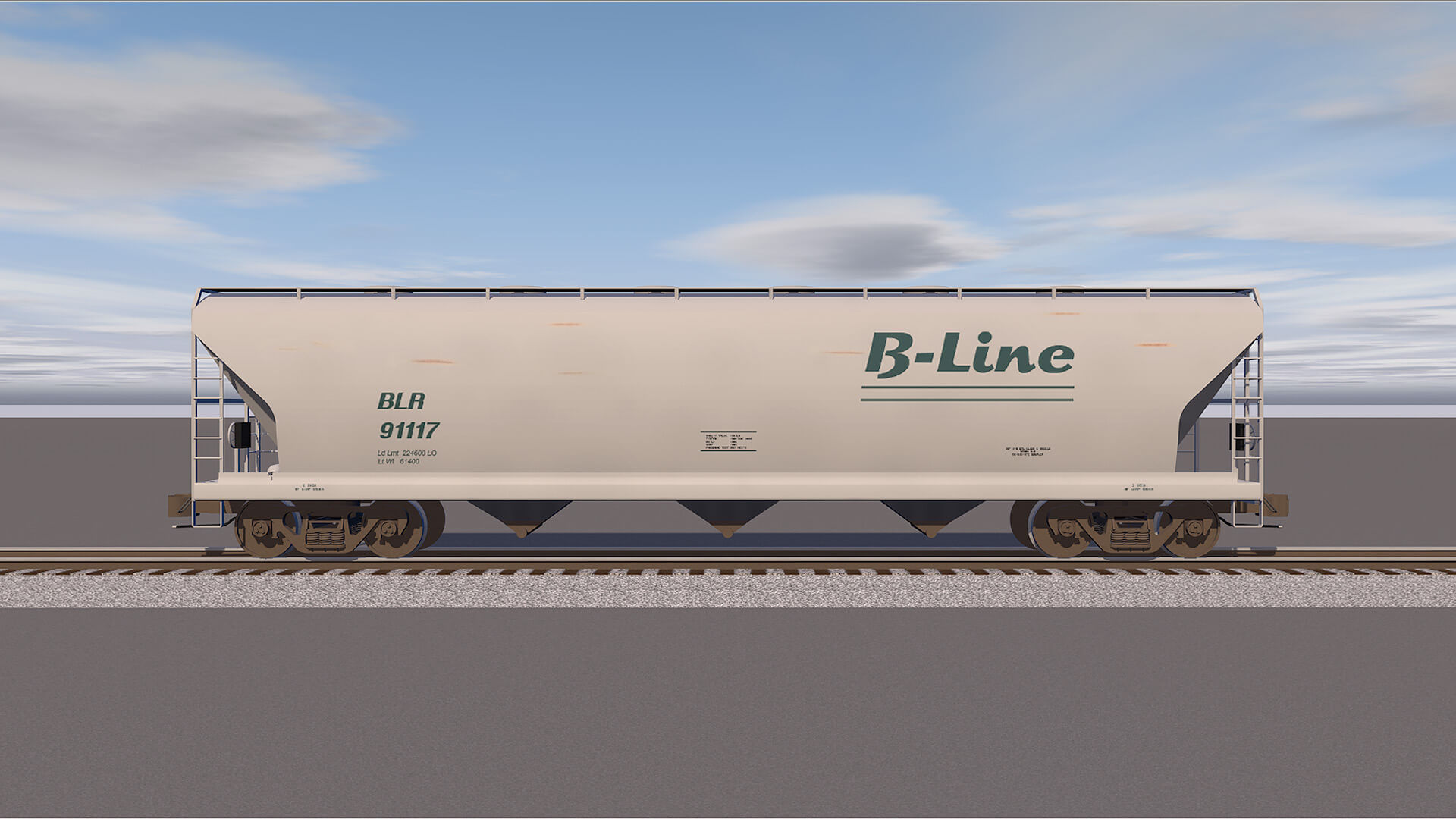 Grain Hopper Train Car - 3D Model by SpiritSwitchboard