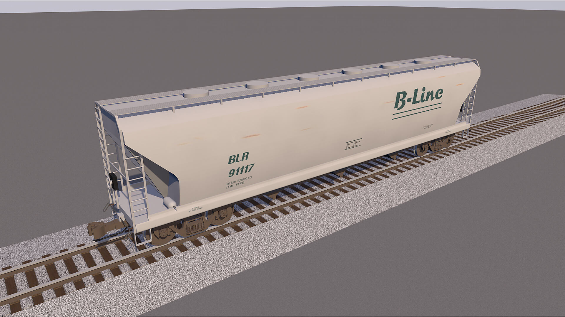 Grain Hopper Train Car - 3D Model by SpiritSwitchboard