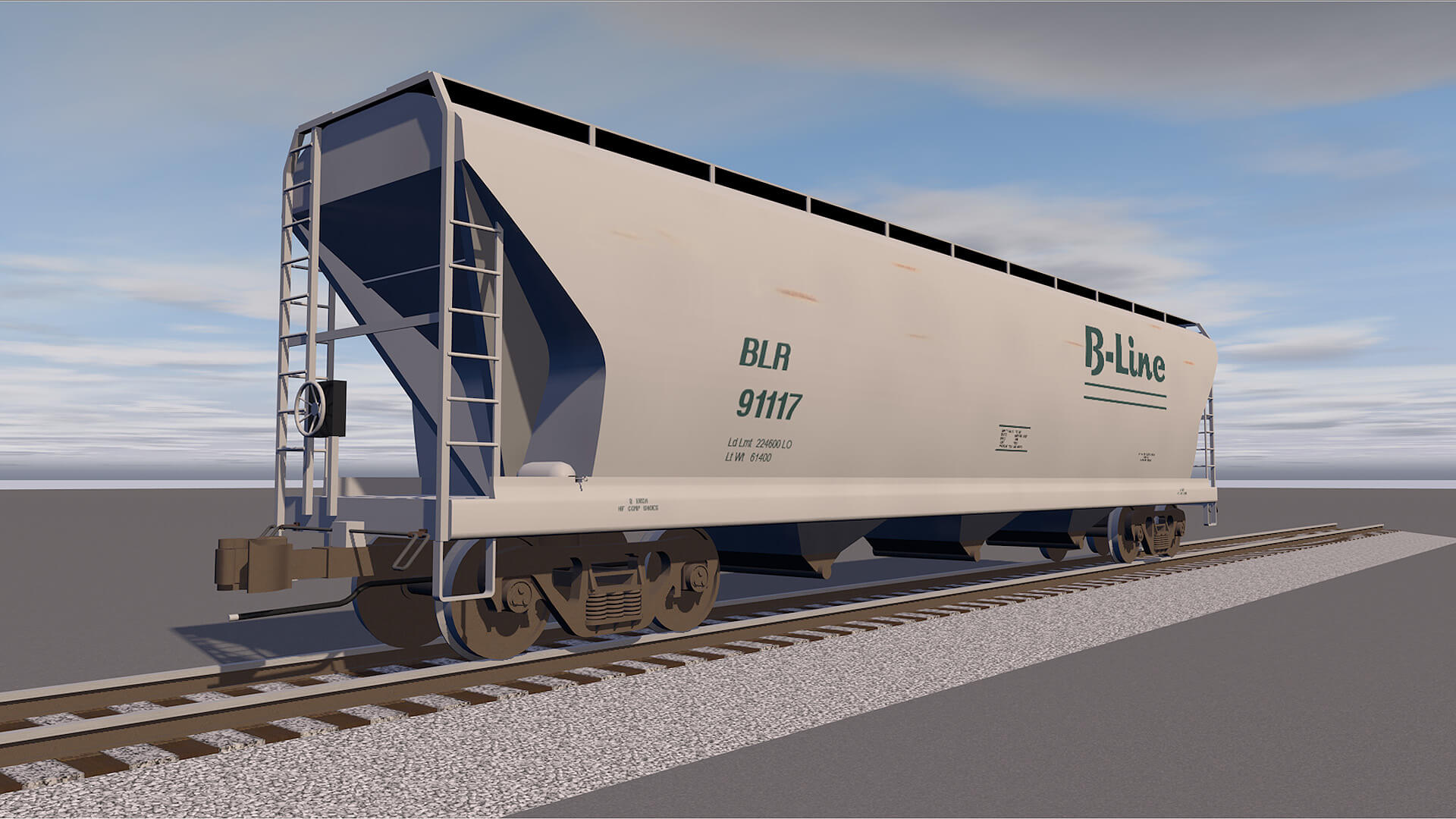 Grain Hopper Train Car - 3D Model by SpiritSwitchboard