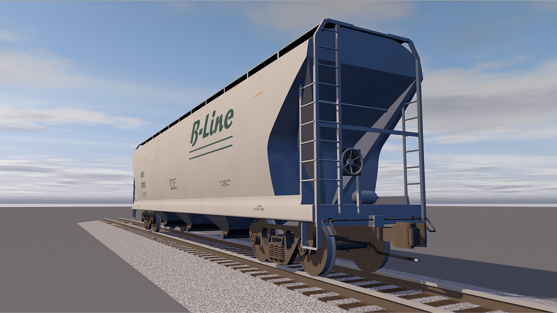 Grain Hopper Train Car - 3D Model by SpiritSwitchboard