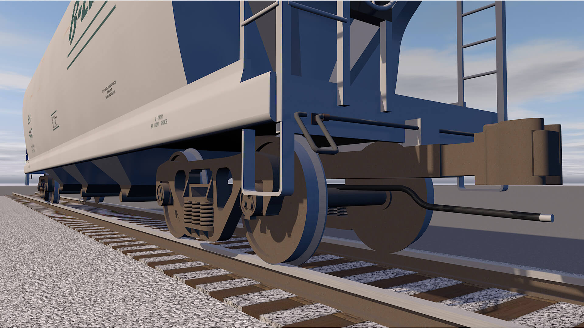 Grain Hopper Train Car - 3D Model by SpiritSwitchboard