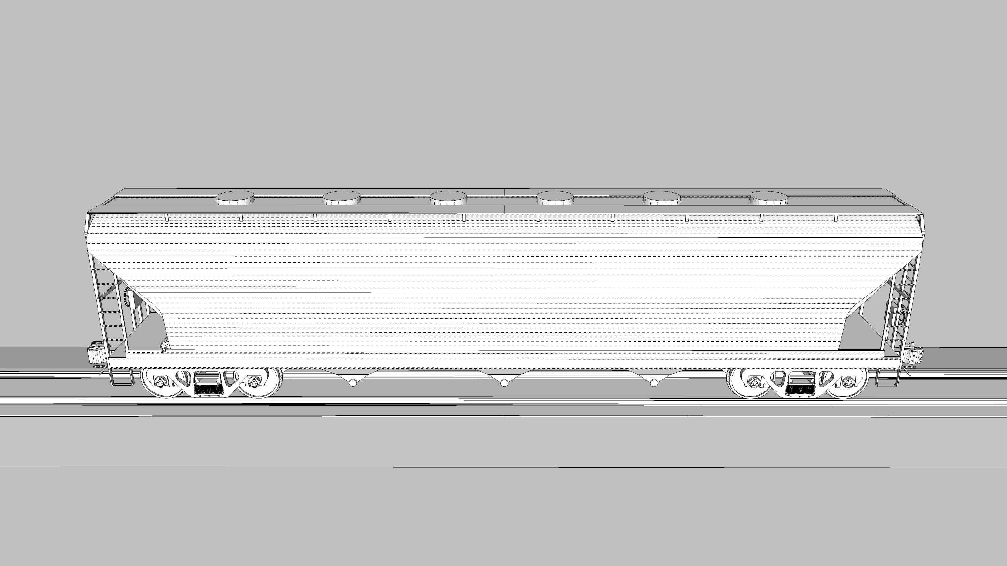 Grain Hopper Train Car - 3D Model by SpiritSwitchboard