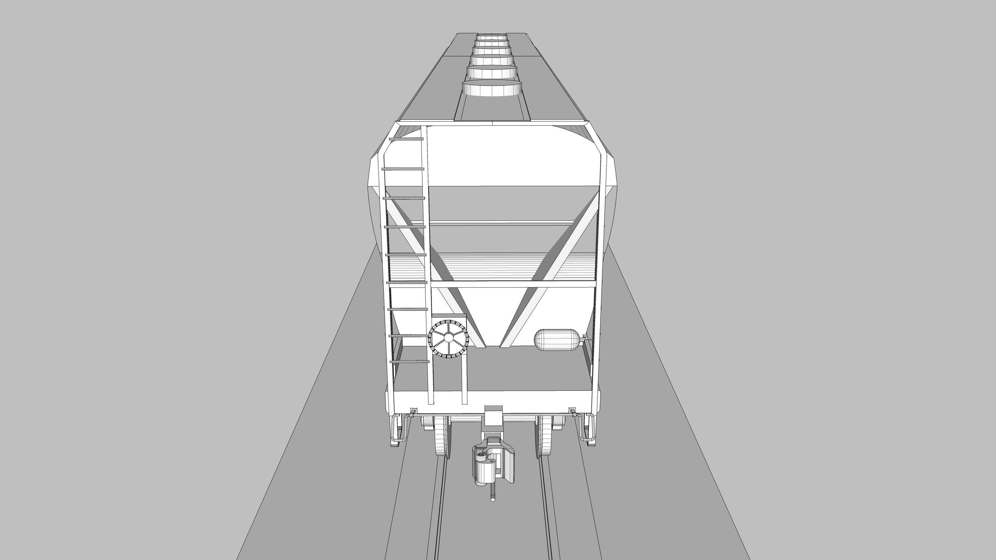 Grain Hopper Train Car - 3D Model by SpiritSwitchboard