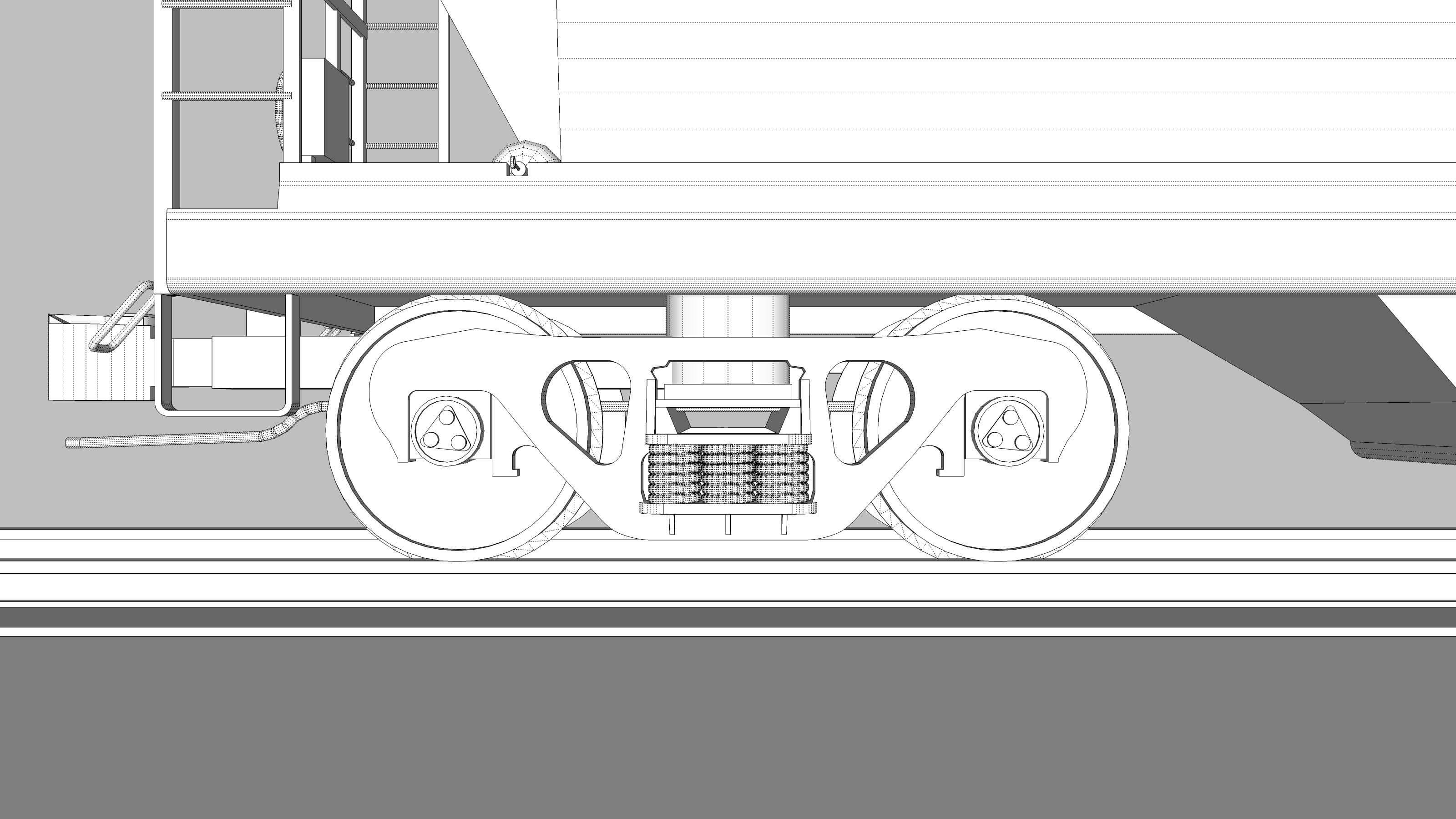 Grain Hopper Train Car - 3D Model by SpiritSwitchboard