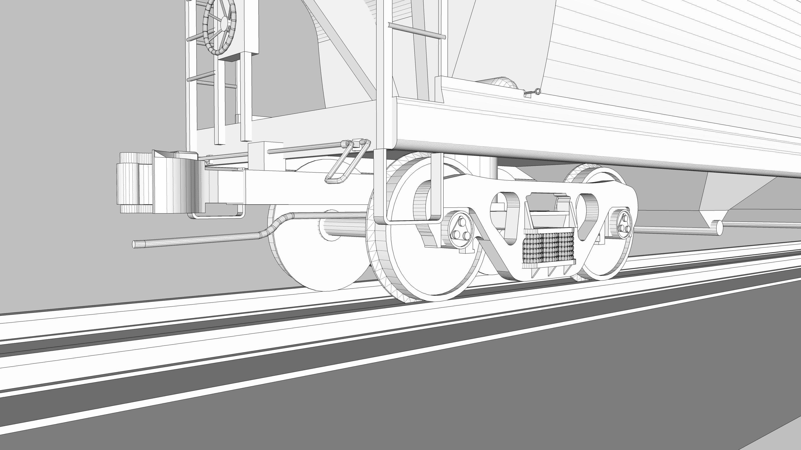 Grain Hopper Train Car - 3D Model by SpiritSwitchboard
