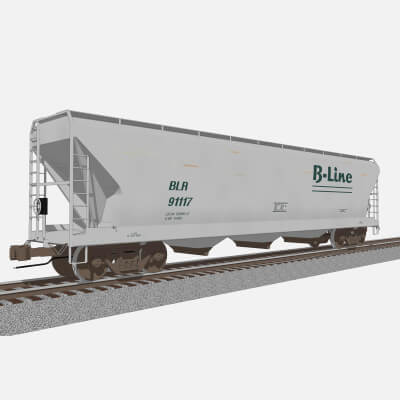 Grain Hopper Train Car - 3D Model by SpiritSwitchboard