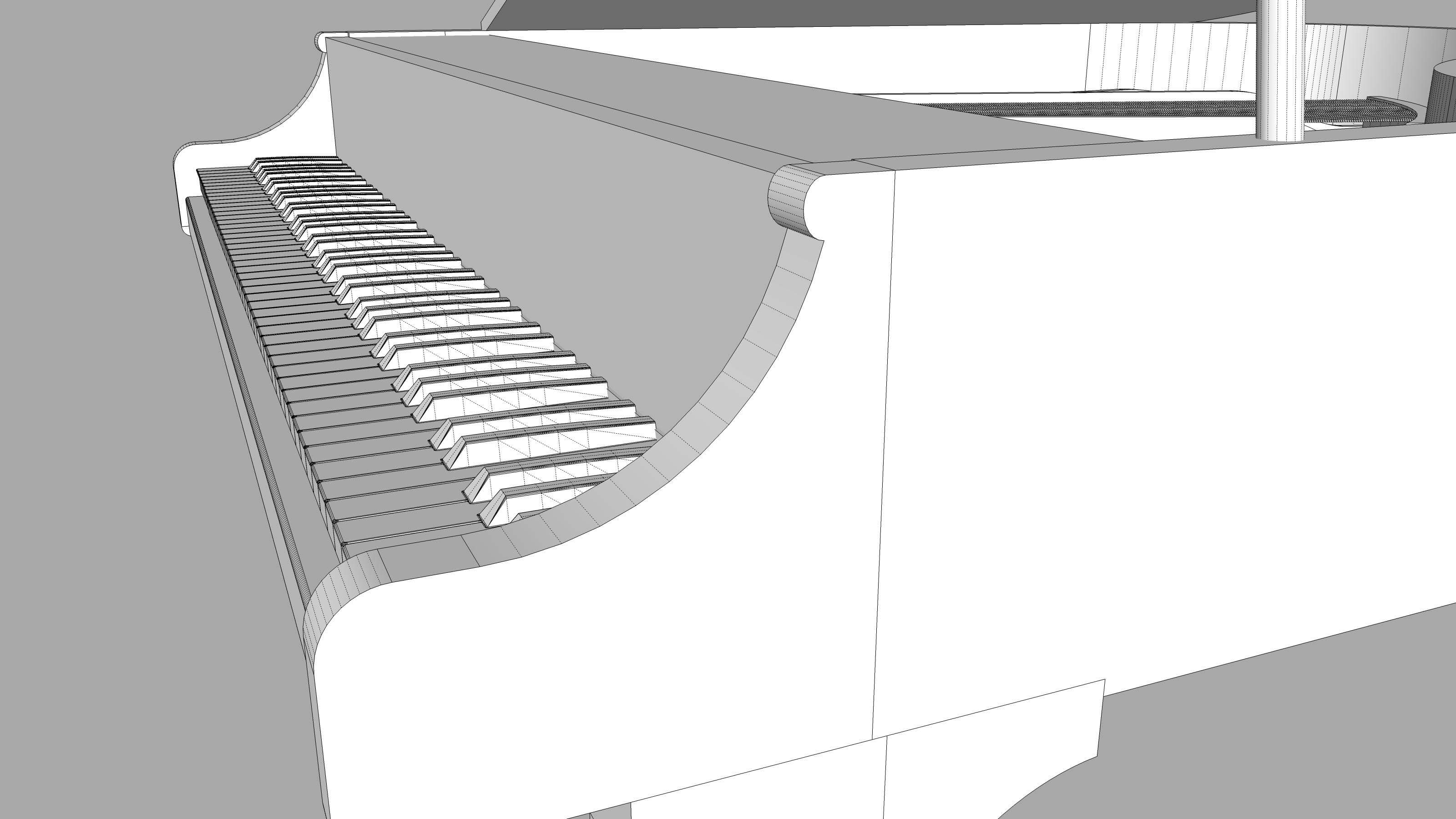 Grand Piano - Wood Finish 3D Model by SpiritSwitchboard
