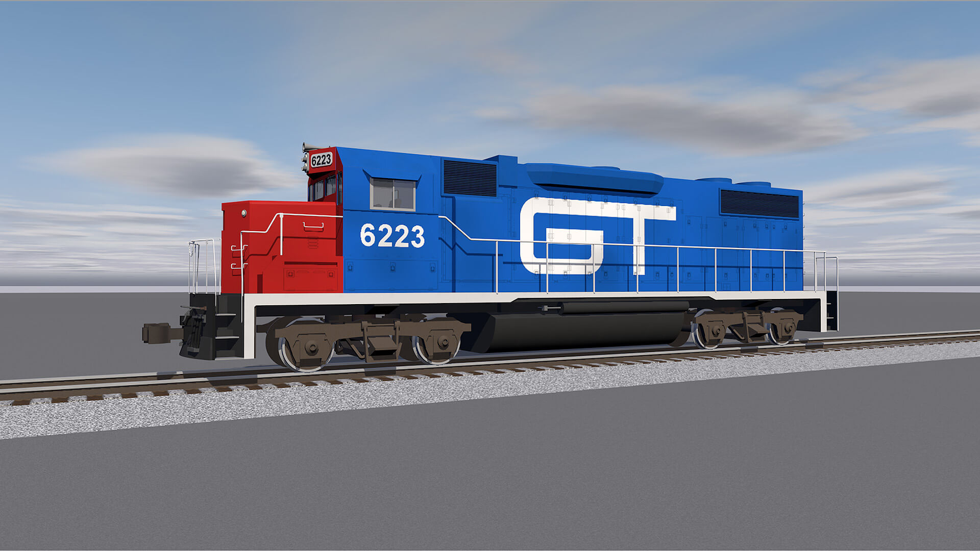 GT Train Engine - EMD GP38 3D Model by SpiritSwitchboard