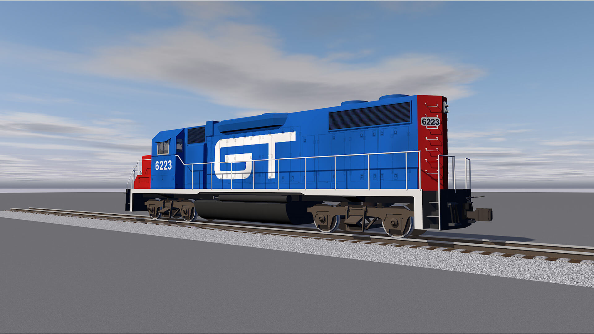 GT Train Engine - EMD GP38 3D Model by SpiritSwitchboard