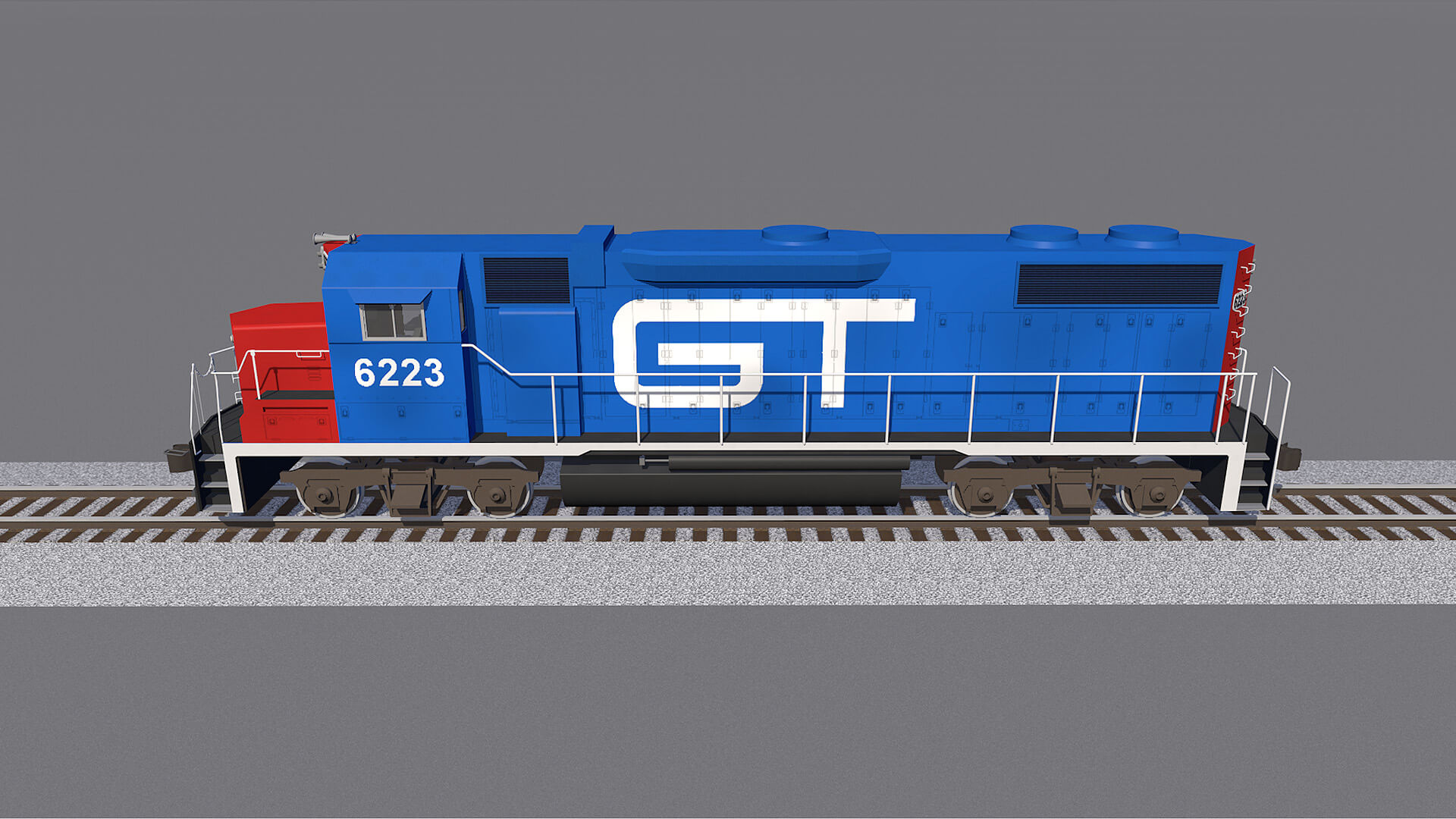 GT Train Engine - EMD GP38 3D Model by SpiritSwitchboard
