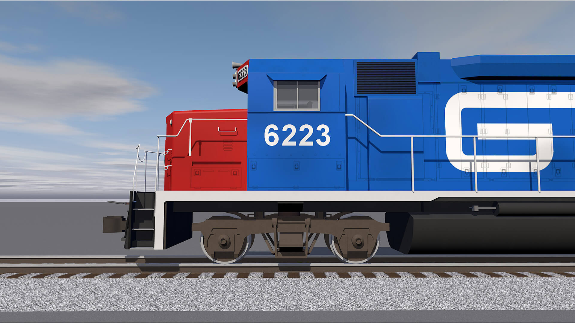 GT Train Engine - EMD GP38 3D Model by SpiritSwitchboard