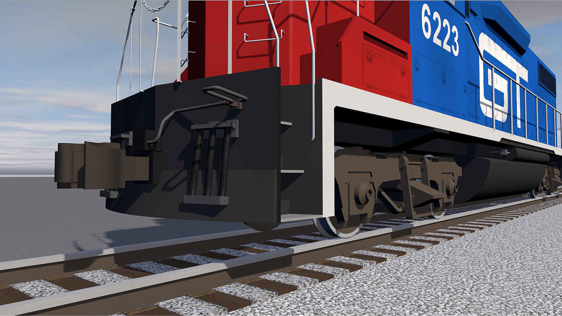 GT Train Engine - EMD GP38 3D Model by SpiritSwitchboard