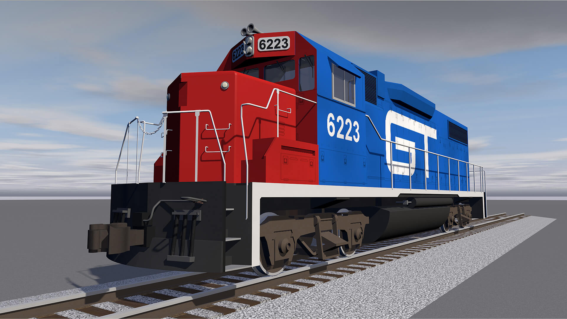 GT Train Engine - EMD GP38 3D Model by SpiritSwitchboard