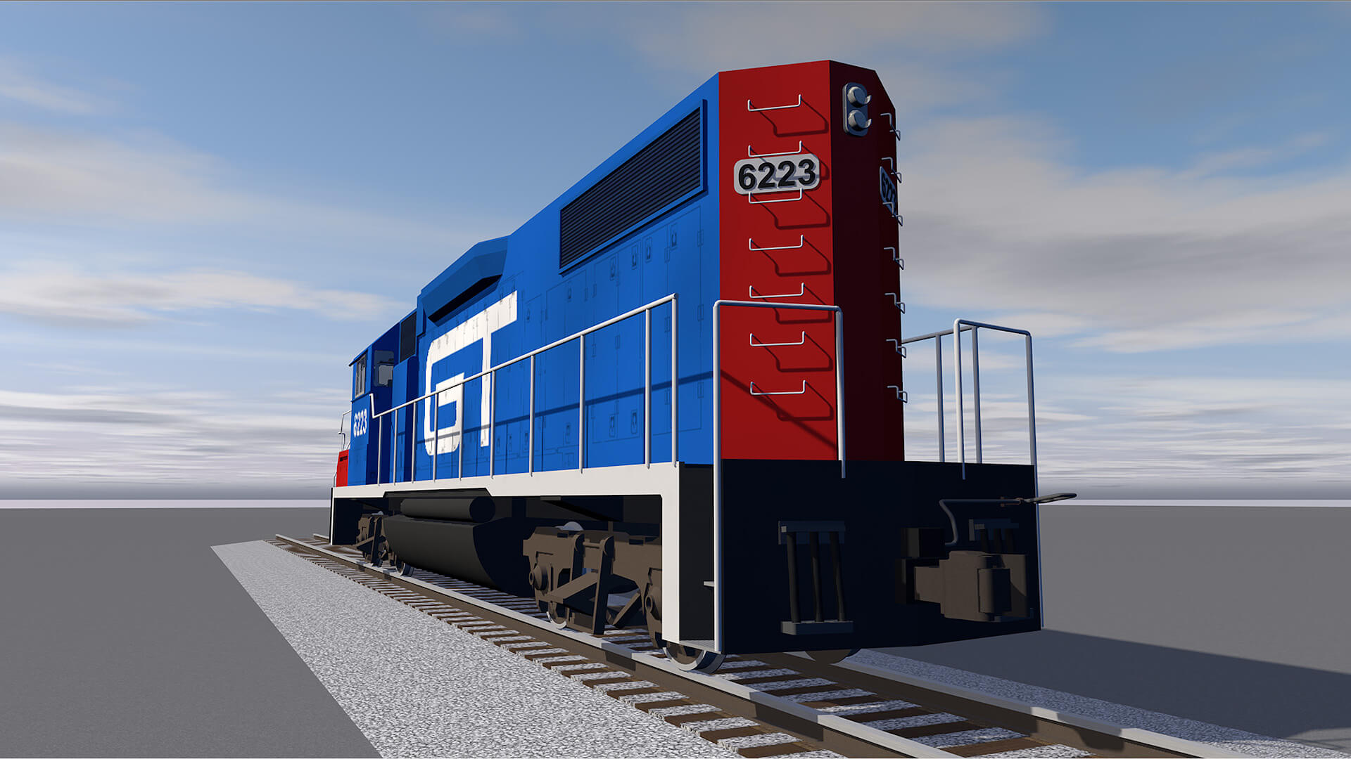GT Train Engine - EMD GP38 3D Model by SpiritSwitchboard