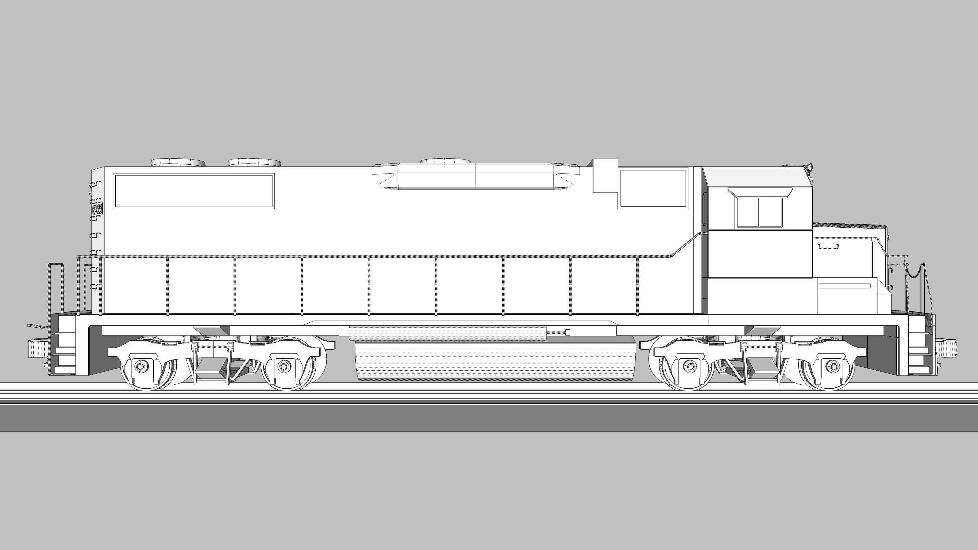 GT Train Engine - EMD GP38 3D Model by SpiritSwitchboard