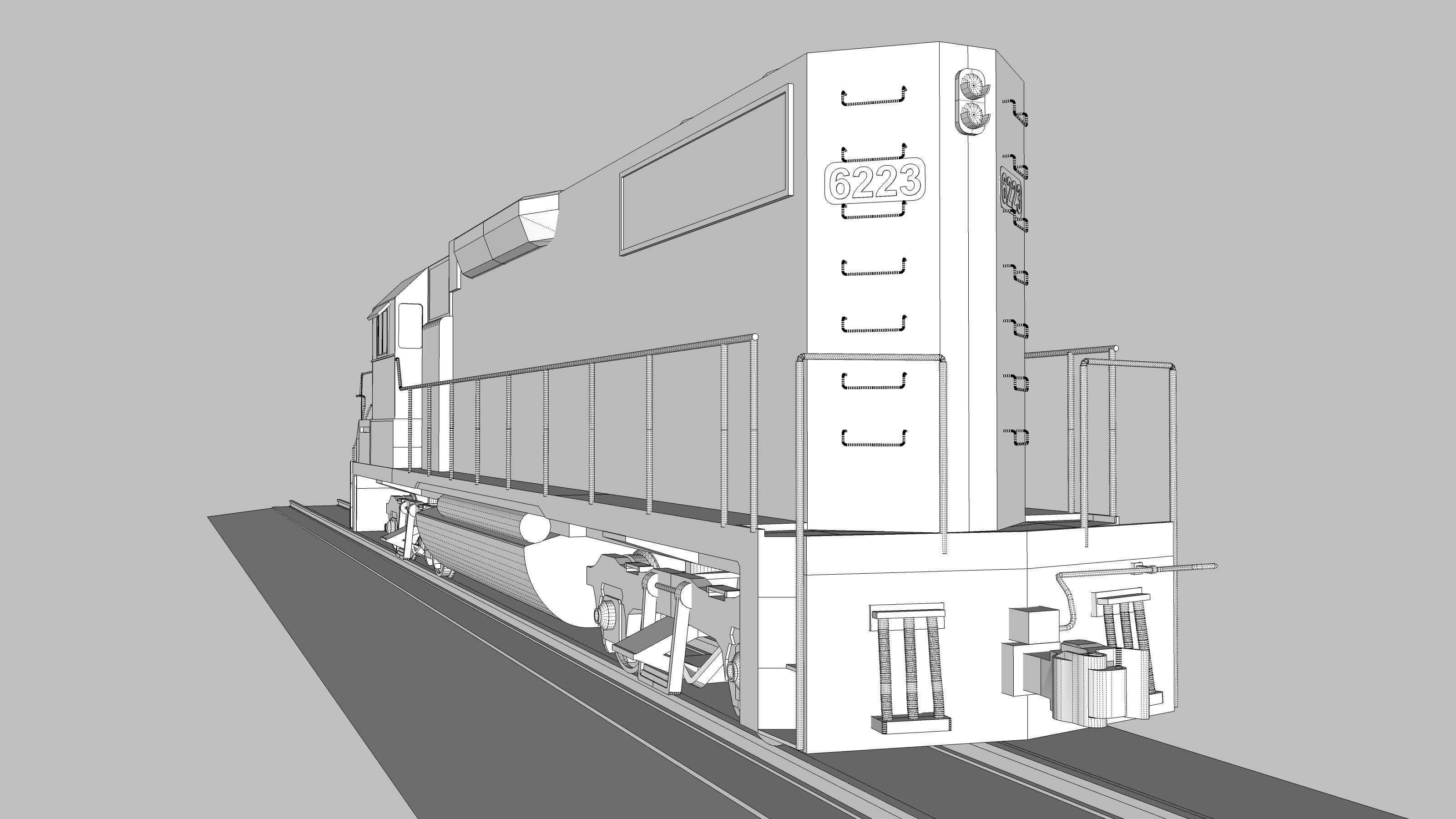 GT Train Engine - EMD GP38 3D Model by SpiritSwitchboard
