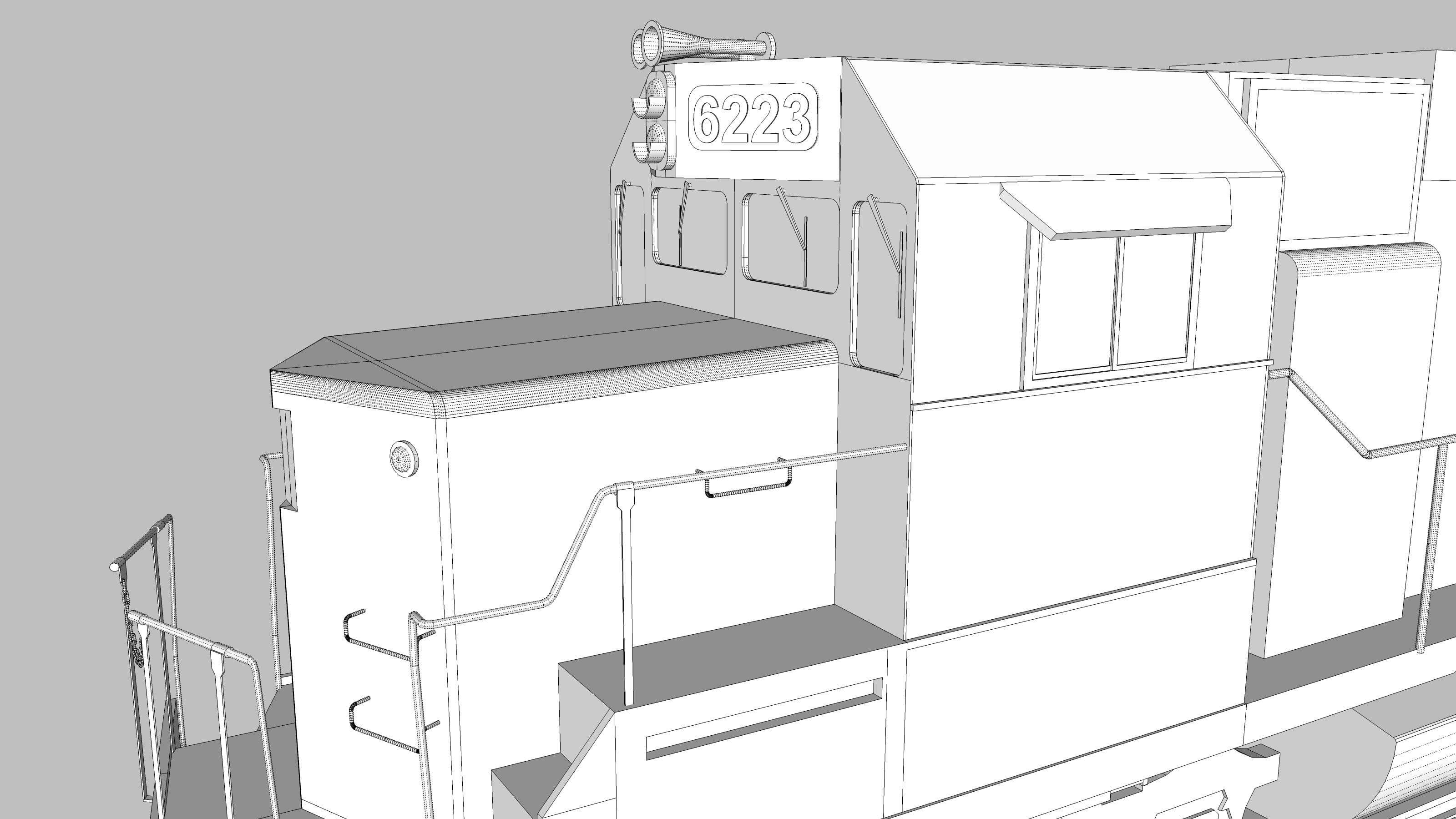 GT Train Engine - EMD GP38 3D Model by SpiritSwitchboard