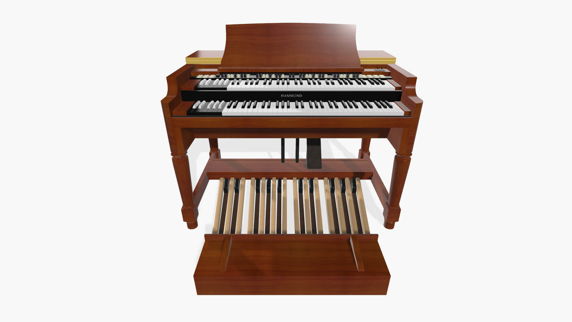 Hammond B3 Organ - Vintage Keyboard 3D Model by SpiritSwitchboard