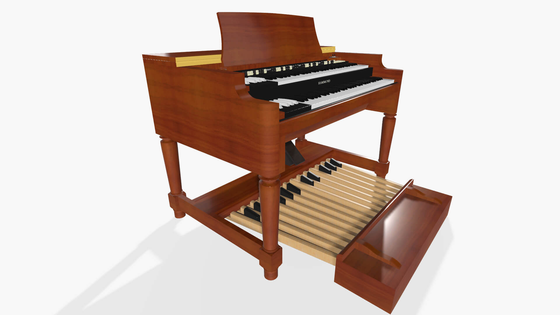 Hammond B3 Organ - Vintage Keyboard 3D Model by SpiritSwitchboard