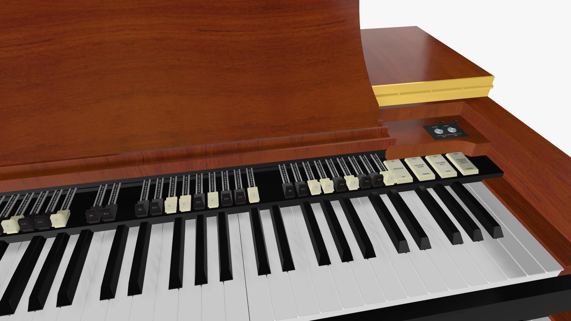 Hammond B3 Organ - Vintage Keyboard 3D Model by SpiritSwitchboard