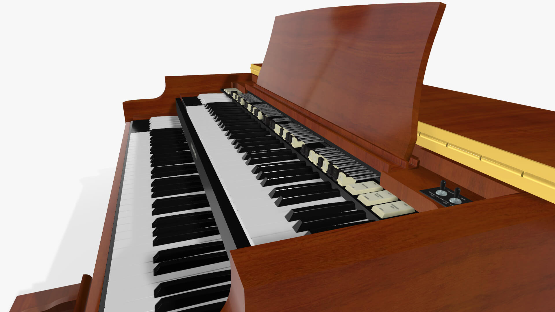 Hammond B3 Organ - Vintage Keyboard 3D Model by SpiritSwitchboard