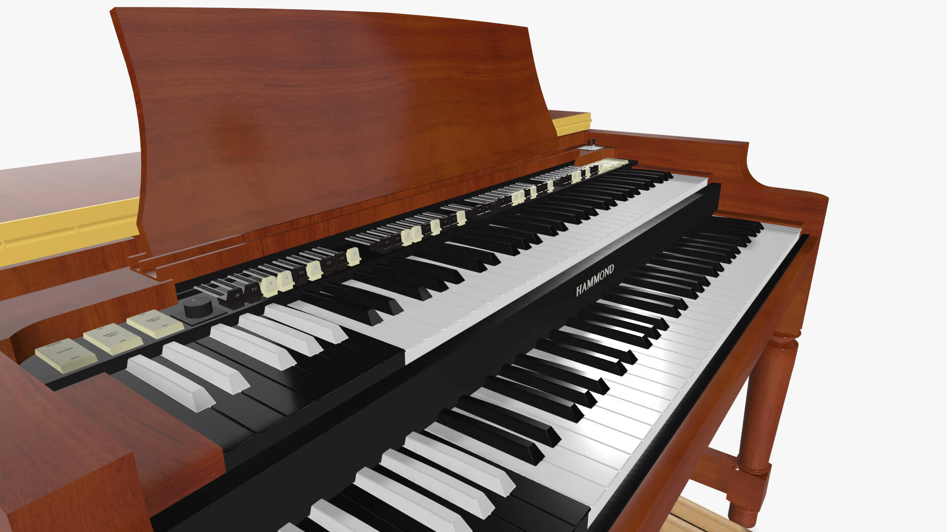 Hammond B3 Organ - Vintage Keyboard 3D Model by SpiritSwitchboard