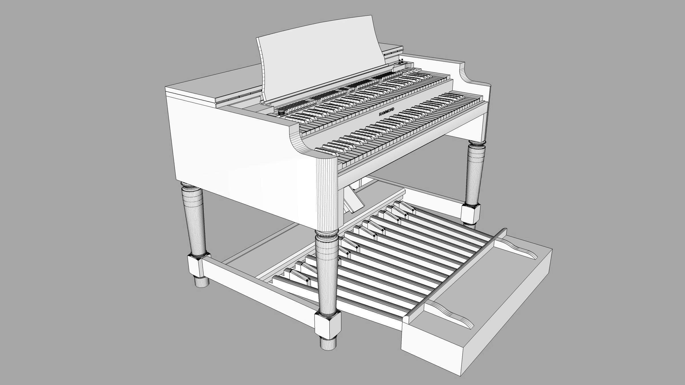 Hammond B3 Organ - Vintage Keyboard 3D Model by SpiritSwitchboard