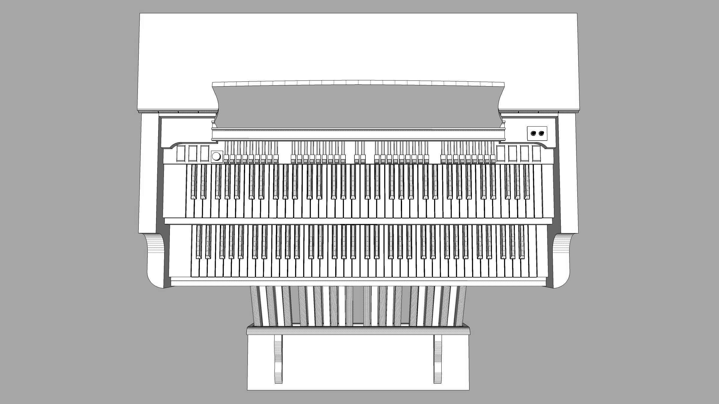 Hammond B3 Organ - Vintage Keyboard 3D Model by SpiritSwitchboard