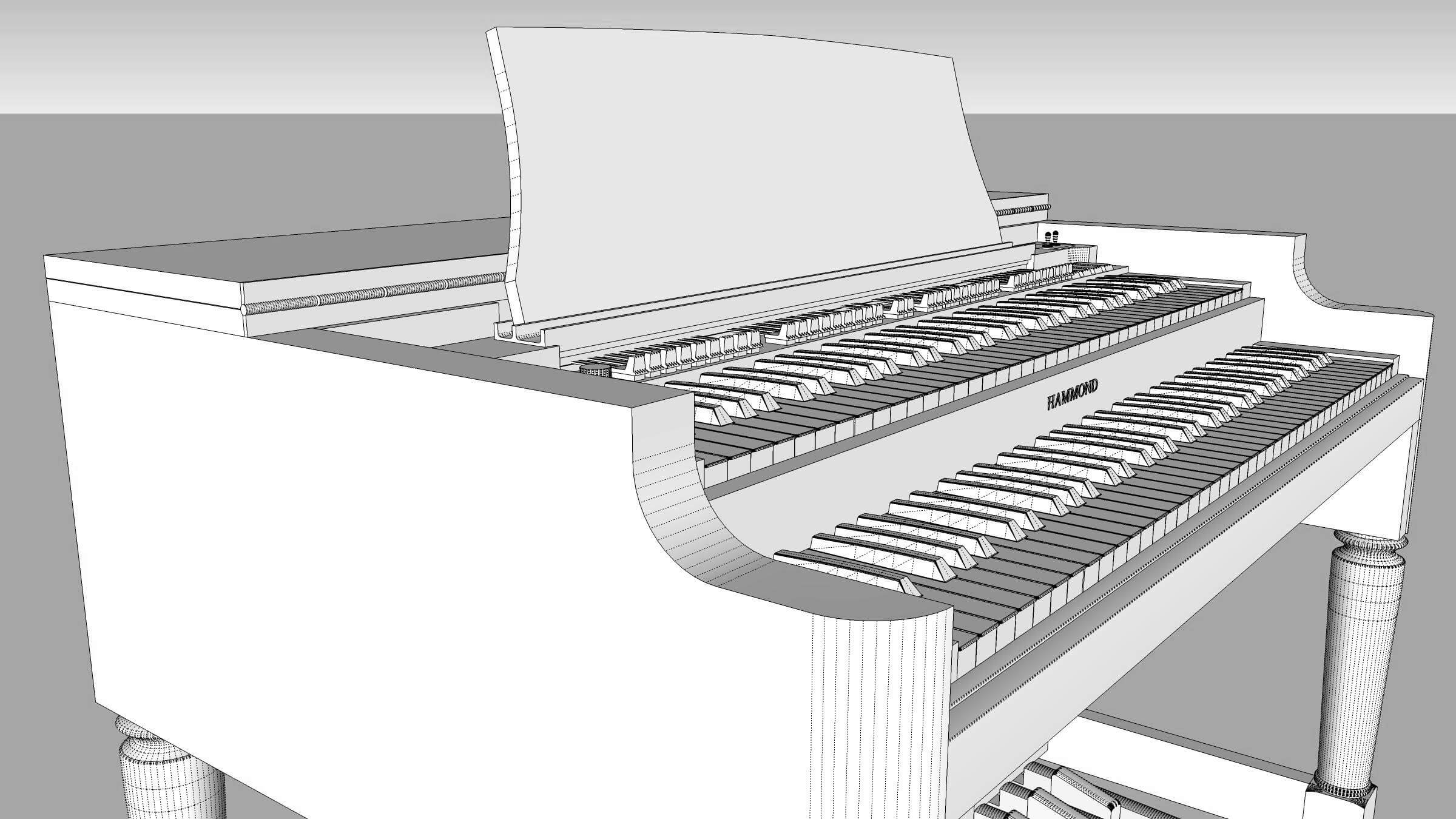 Hammond B3 Organ - Vintage Keyboard 3D Model by SpiritSwitchboard