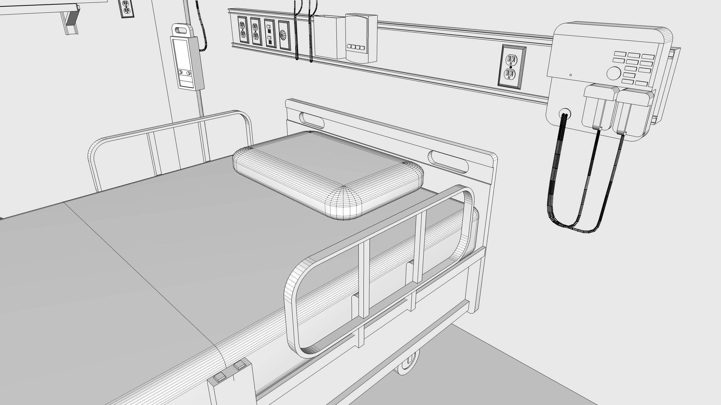 Hospital Room - Medical Equipment 3D Model by SpiritSwitchboard