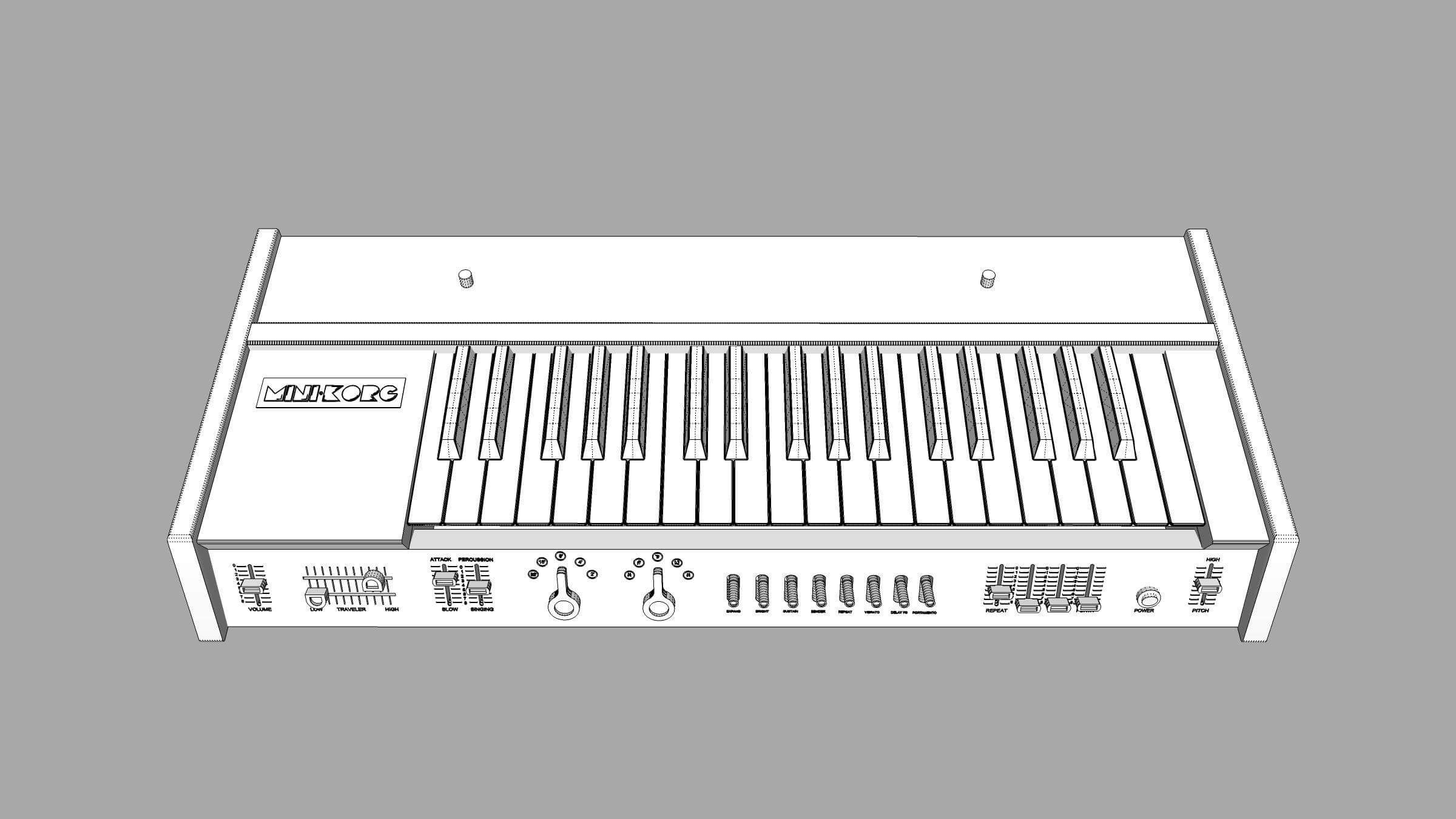 Keyboard - Korg Univox - Vintage Synthesizer 3D Model by SpiritSwitchboard