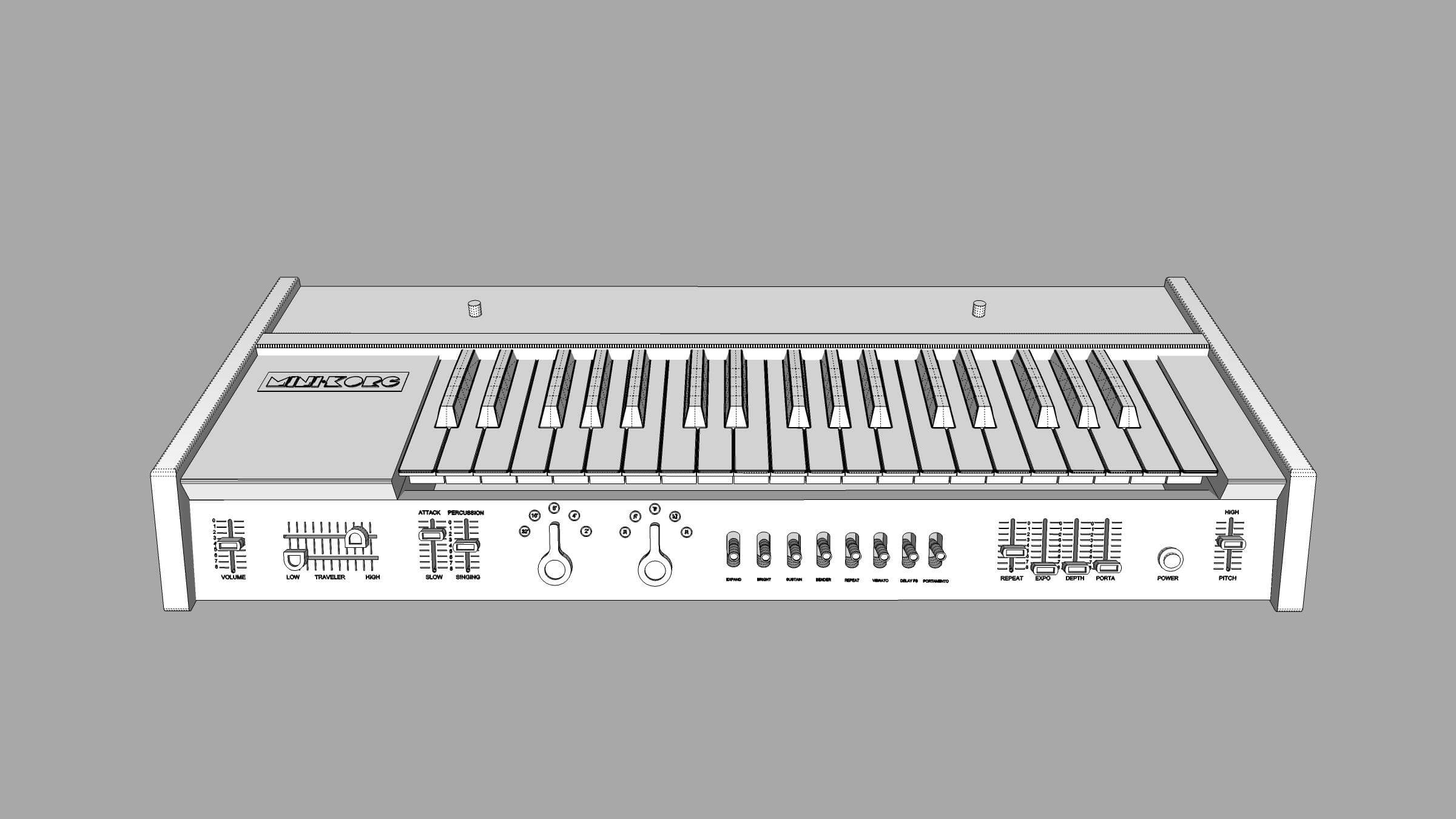 Keyboard - Korg Univox - Vintage Synthesizer 3D Model by SpiritSwitchboard