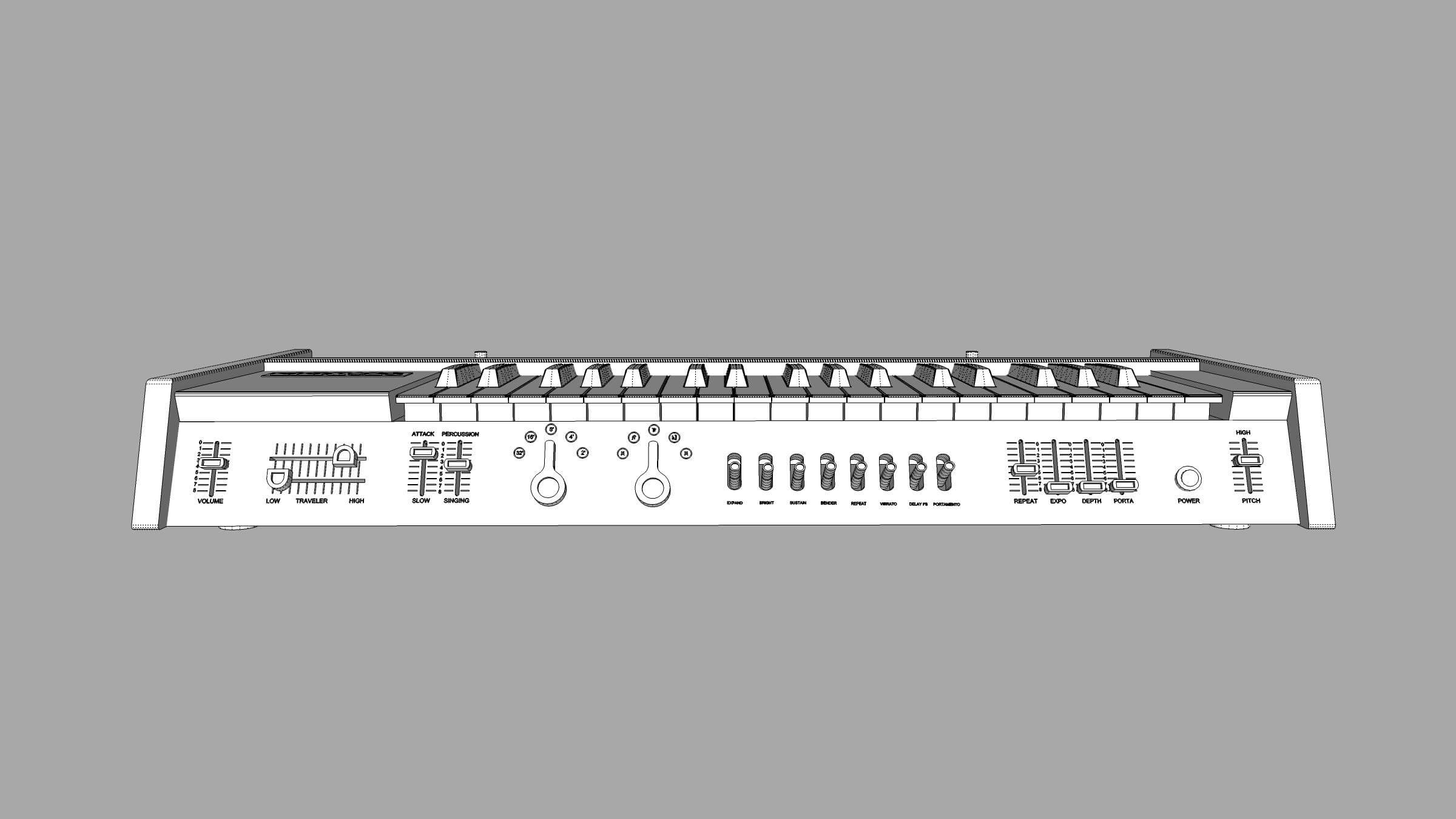 Keyboard - Korg Univox - Vintage Synthesizer 3D Model by SpiritSwitchboard