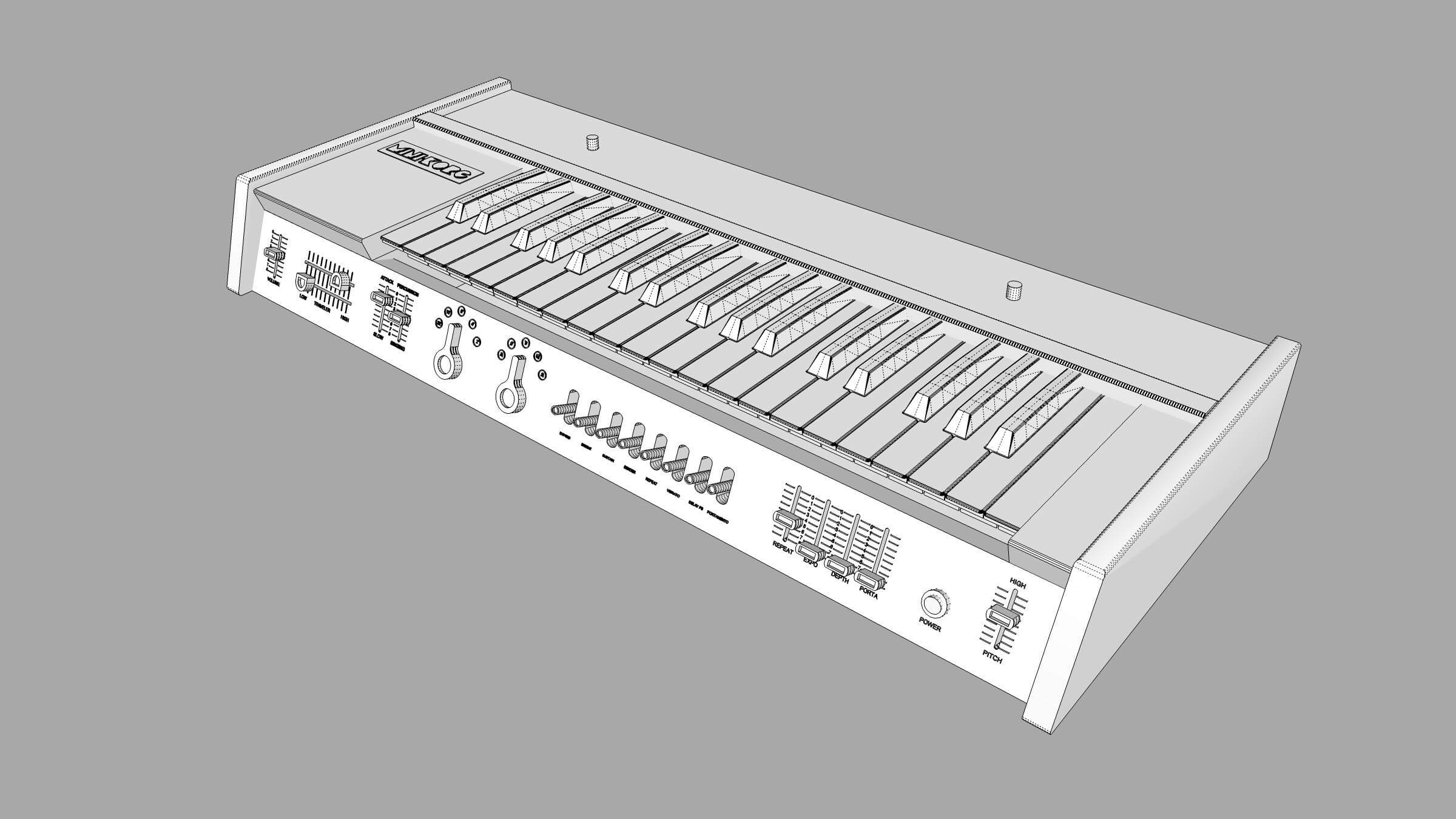 Keyboard - Korg Univox - Vintage Synthesizer 3D Model by SpiritSwitchboard