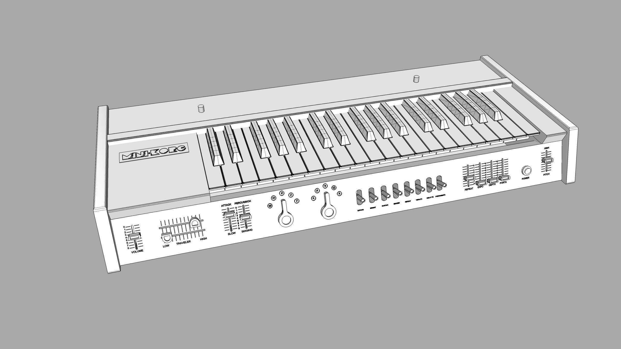 Keyboard - Korg Univox - Vintage Synthesizer 3D Model by SpiritSwitchboard