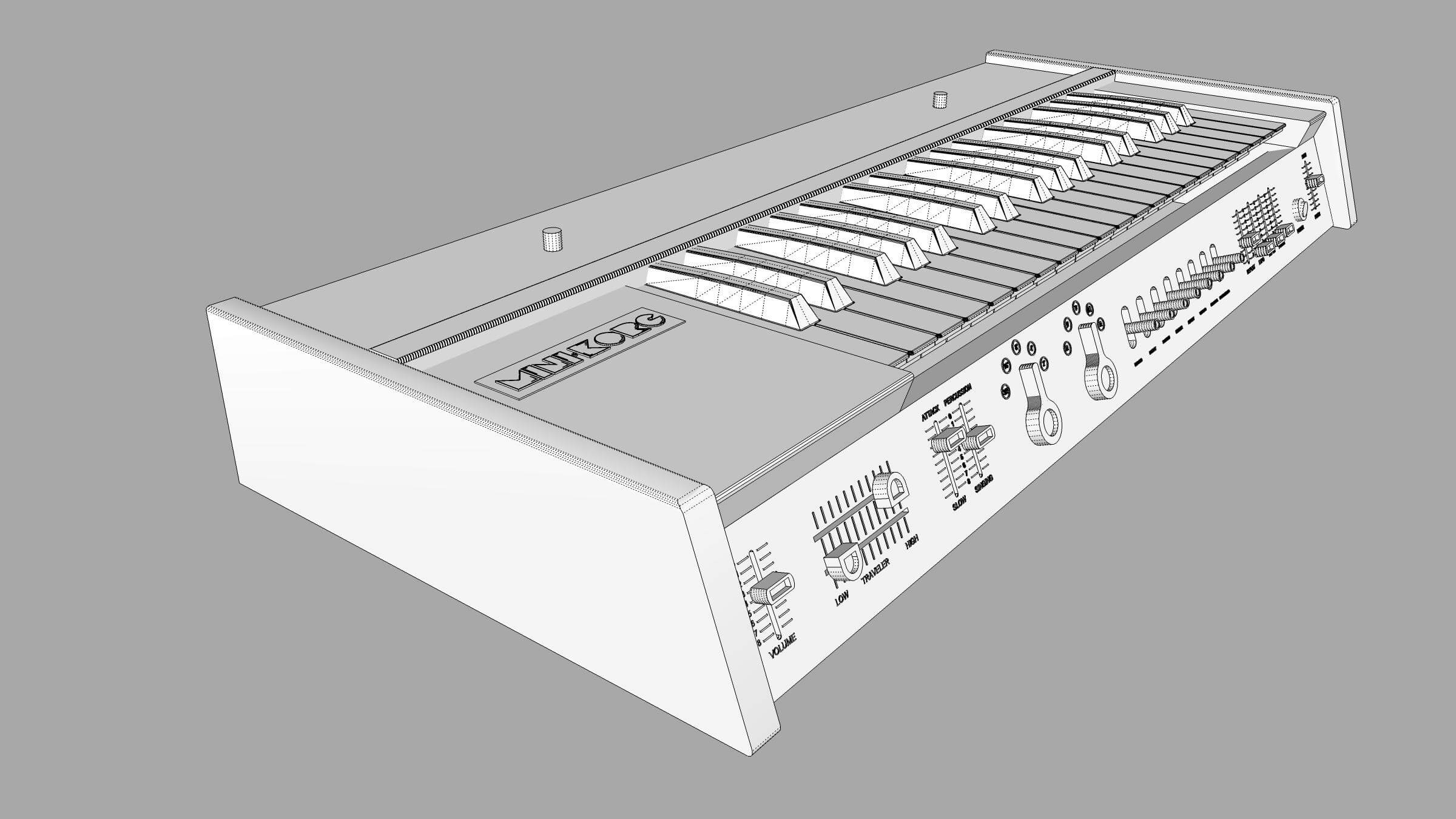 Keyboard - Korg Univox - Vintage Synthesizer 3D Model by SpiritSwitchboard