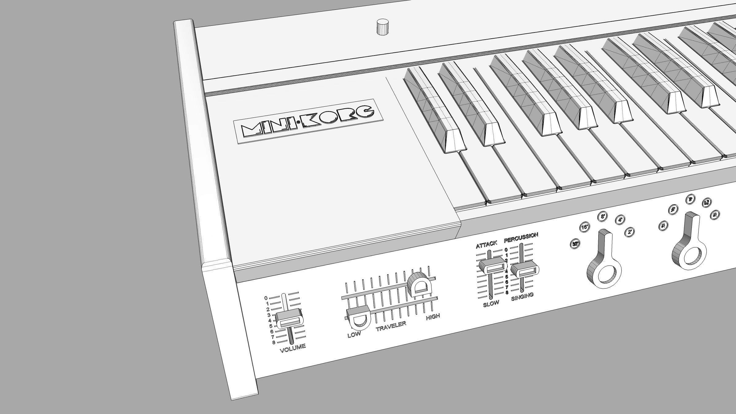 Keyboard - Korg Univox - Vintage Synthesizer 3D Model by SpiritSwitchboard