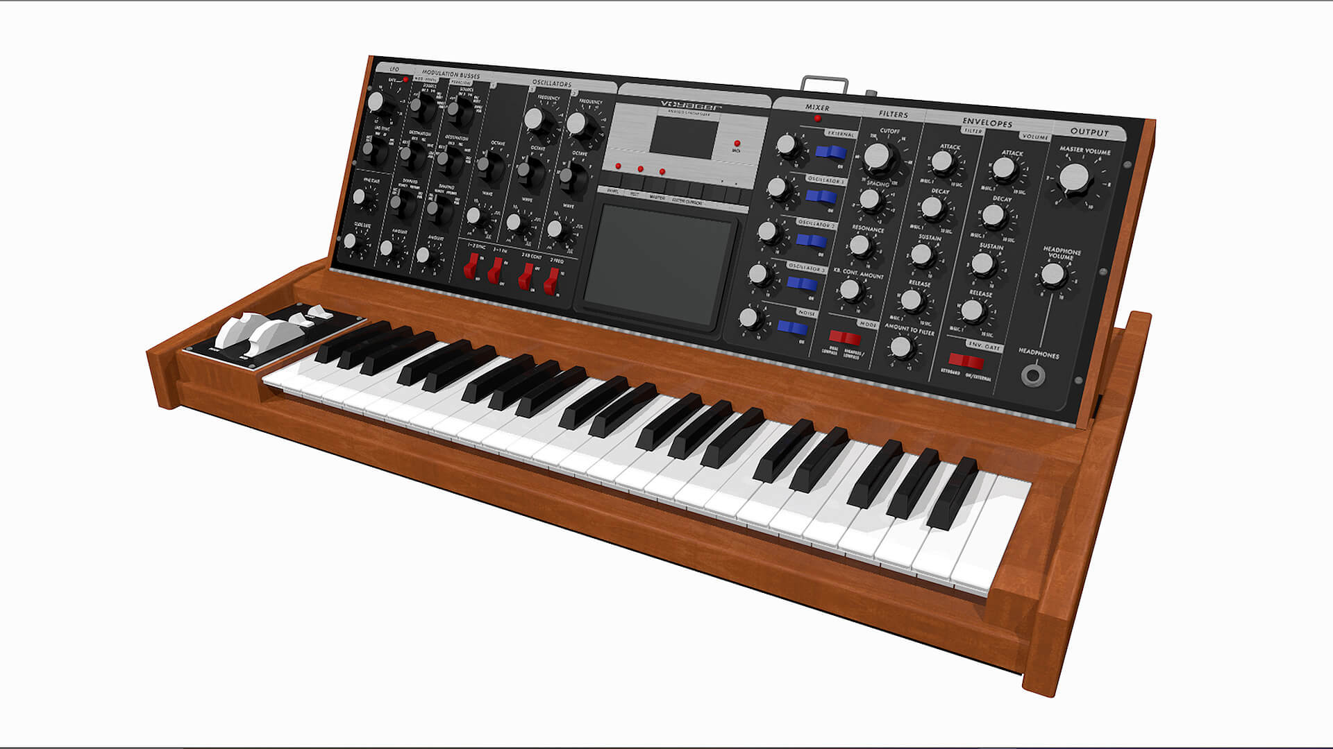 Keyboard Synthesizer - Moog Voyager - Wood Finish 3D Model by ...
