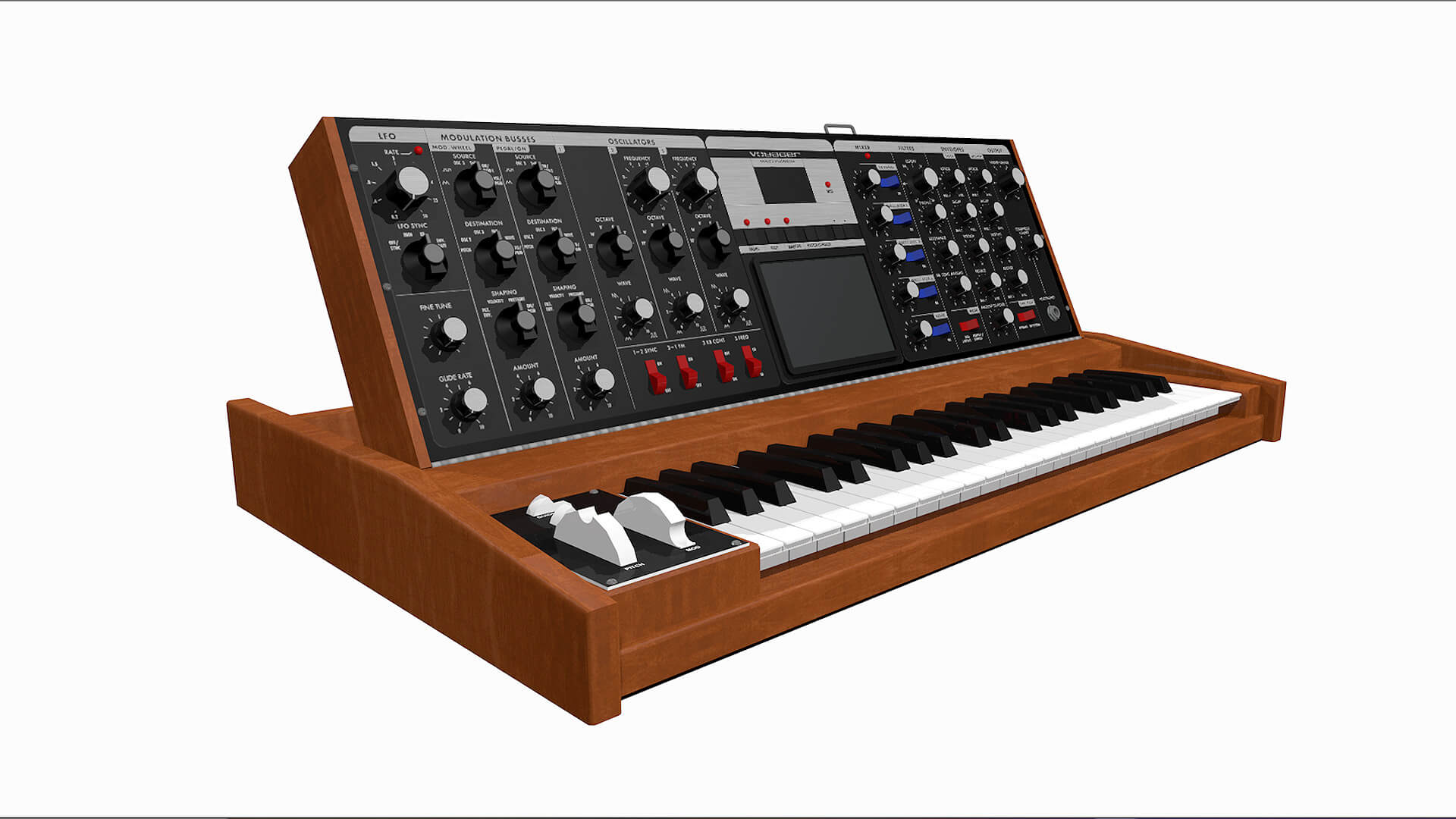 Keyboard Synthesizer - Moog Voyager - Wood Finish 3D Model by ...