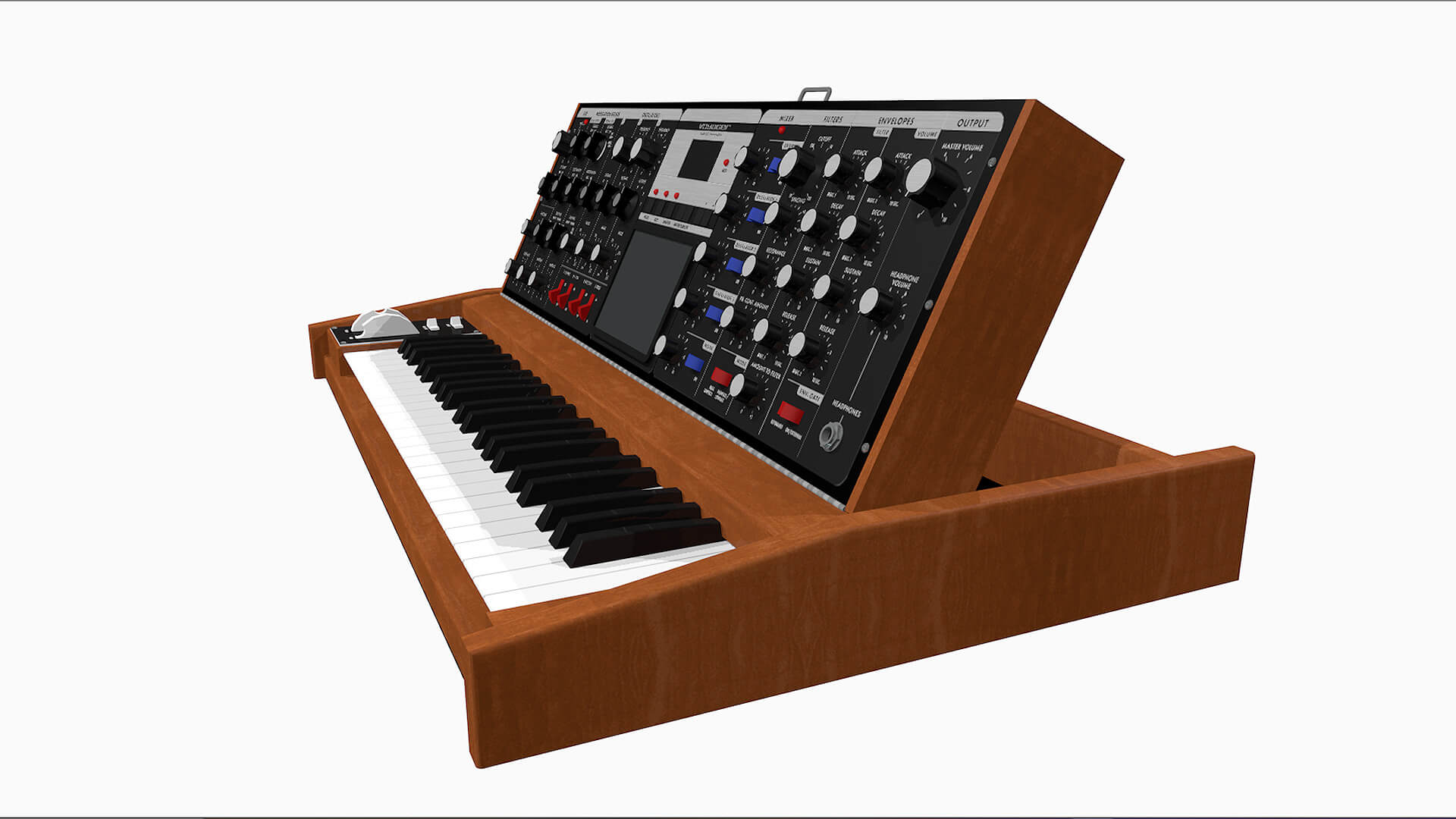 Keyboard Synthesizer - Moog Voyager - Wood Finish 3D Model by ...