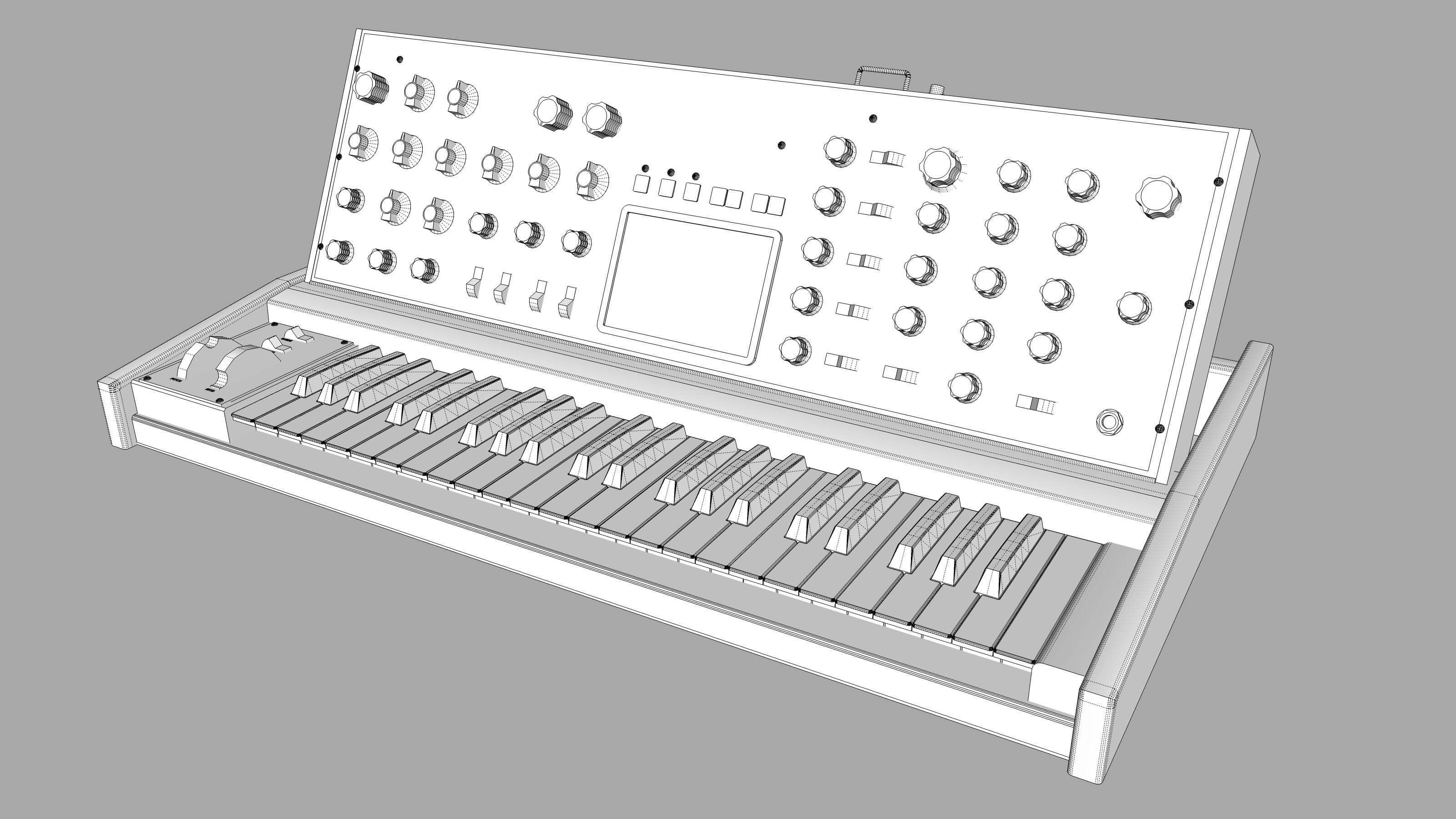 Keyboard Synthesizer - Moog Voyager - Wood Finish 3D Model by ...