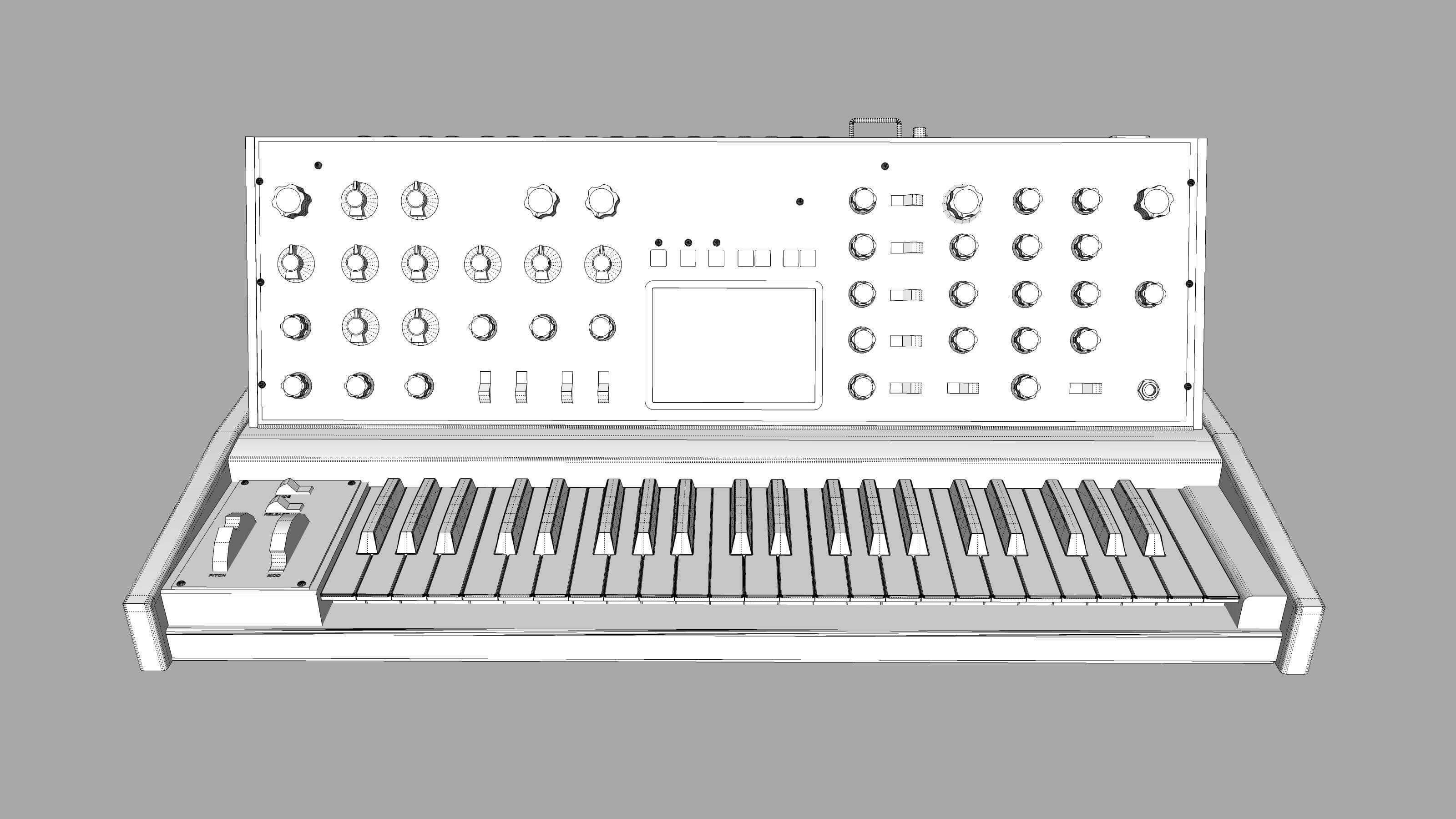 Keyboard Synthesizer - Moog Voyager - Wood Finish 3D Model by ...