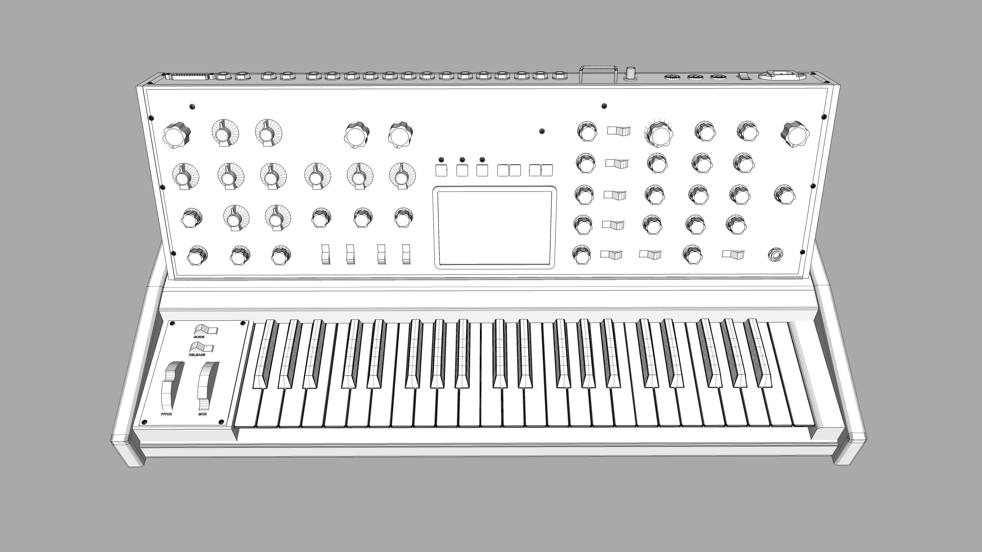 Keyboard Synthesizer - Moog Voyager - Wood Finish 3D Model by ...
