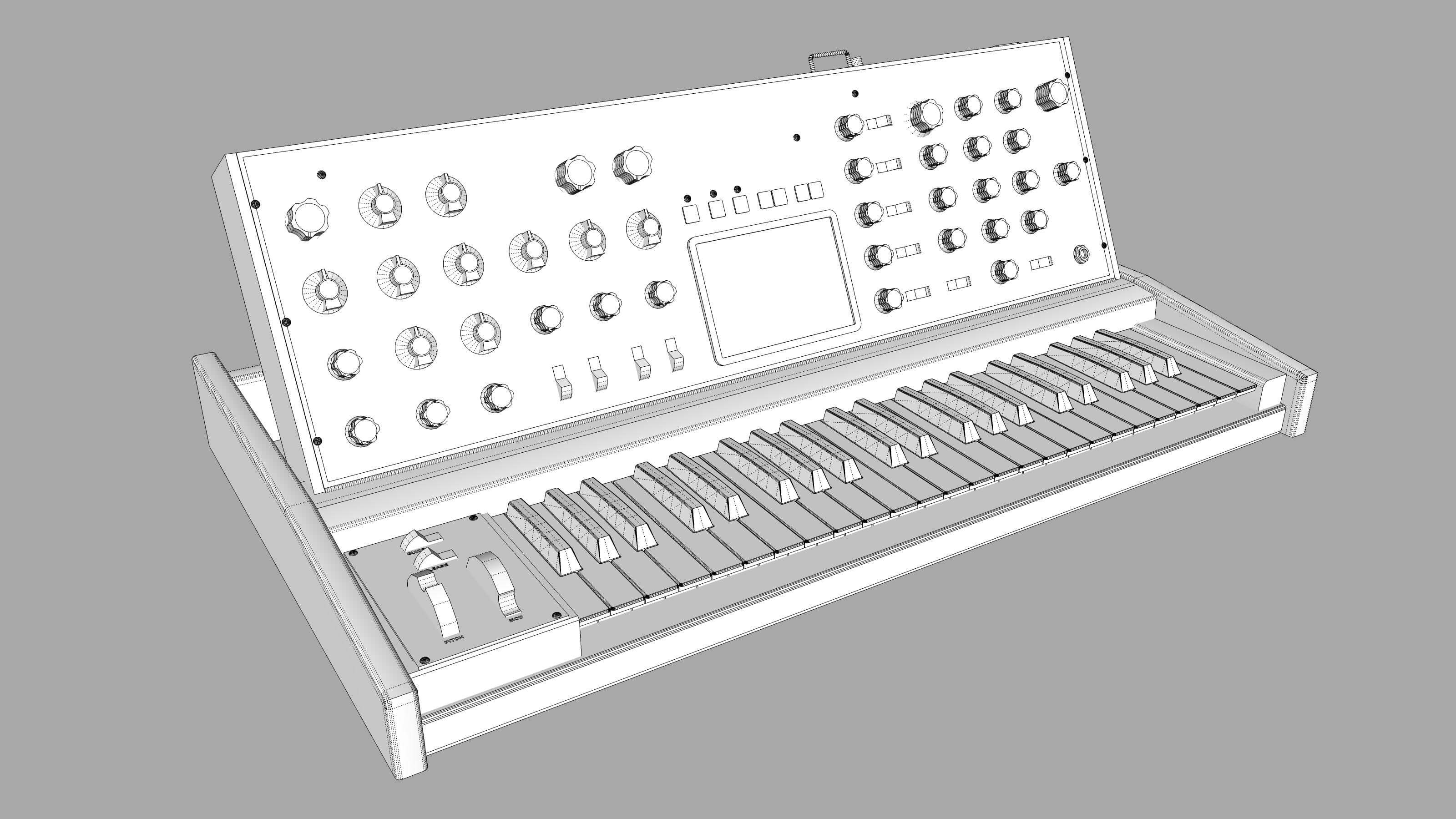 Keyboard Synthesizer - Moog Voyager 3D Model by SpiritSwitchboard