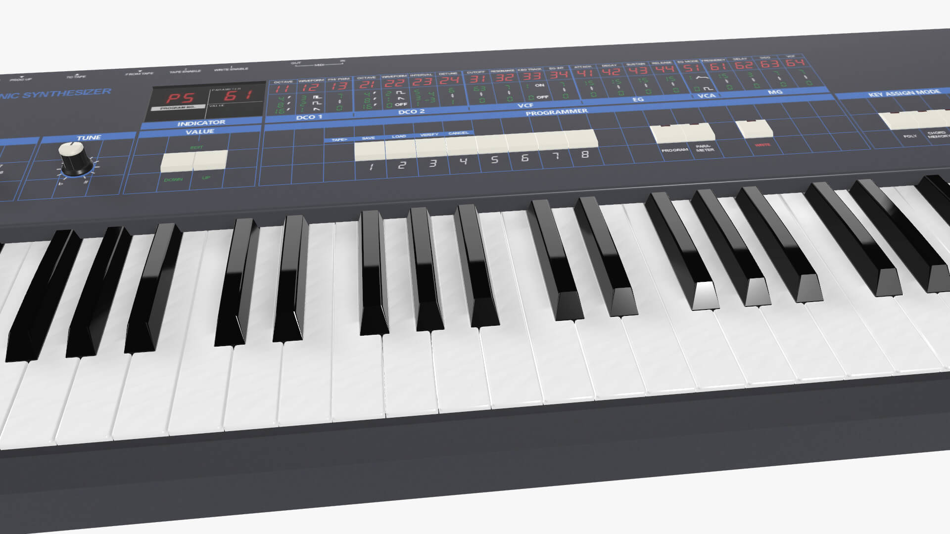 Korg Poly 61 - Synthesizer Keyboard 3D Model by SpiritSwitchboard