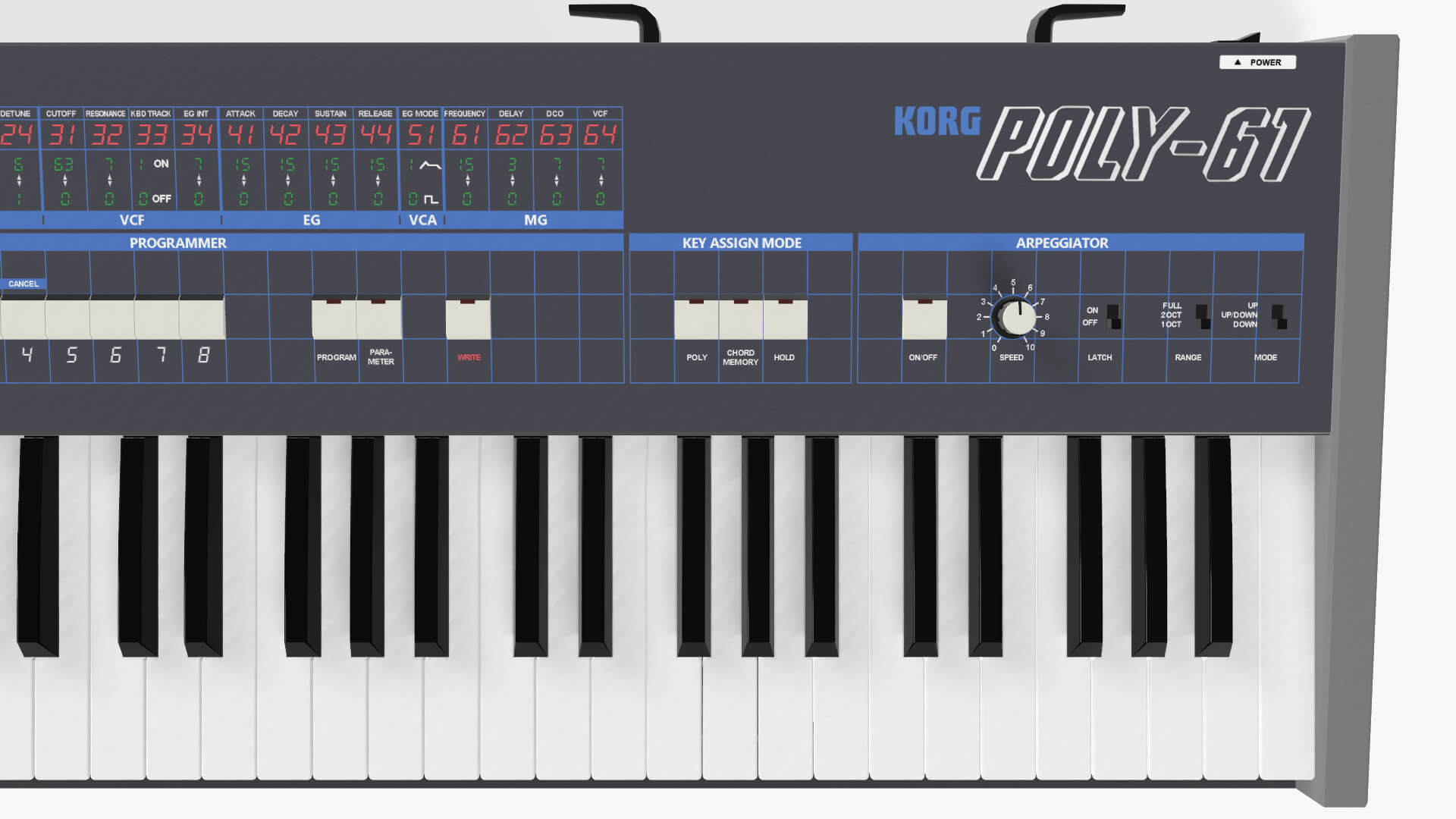 Korg Poly 61 - Synthesizer Keyboard 3D Model by SpiritSwitchboard