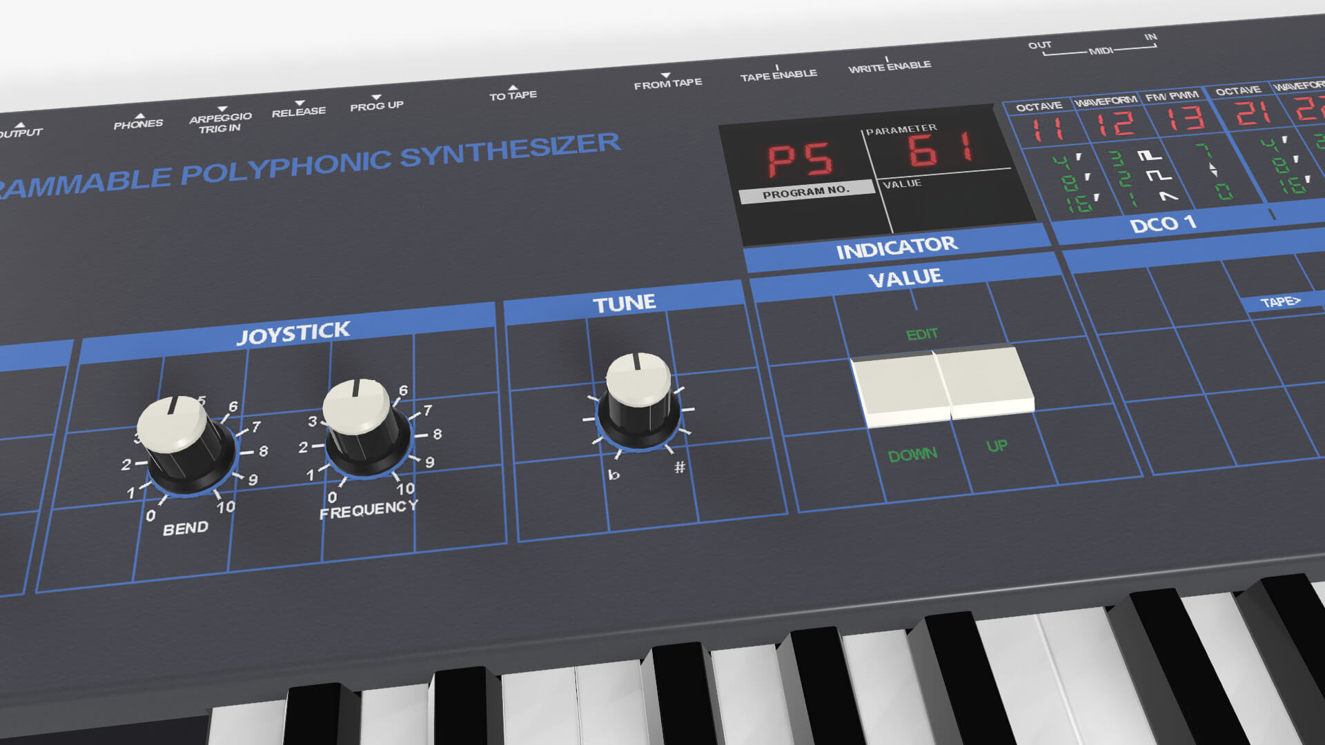Korg Poly 61 - Synthesizer Keyboard 3D Model by SpiritSwitchboard